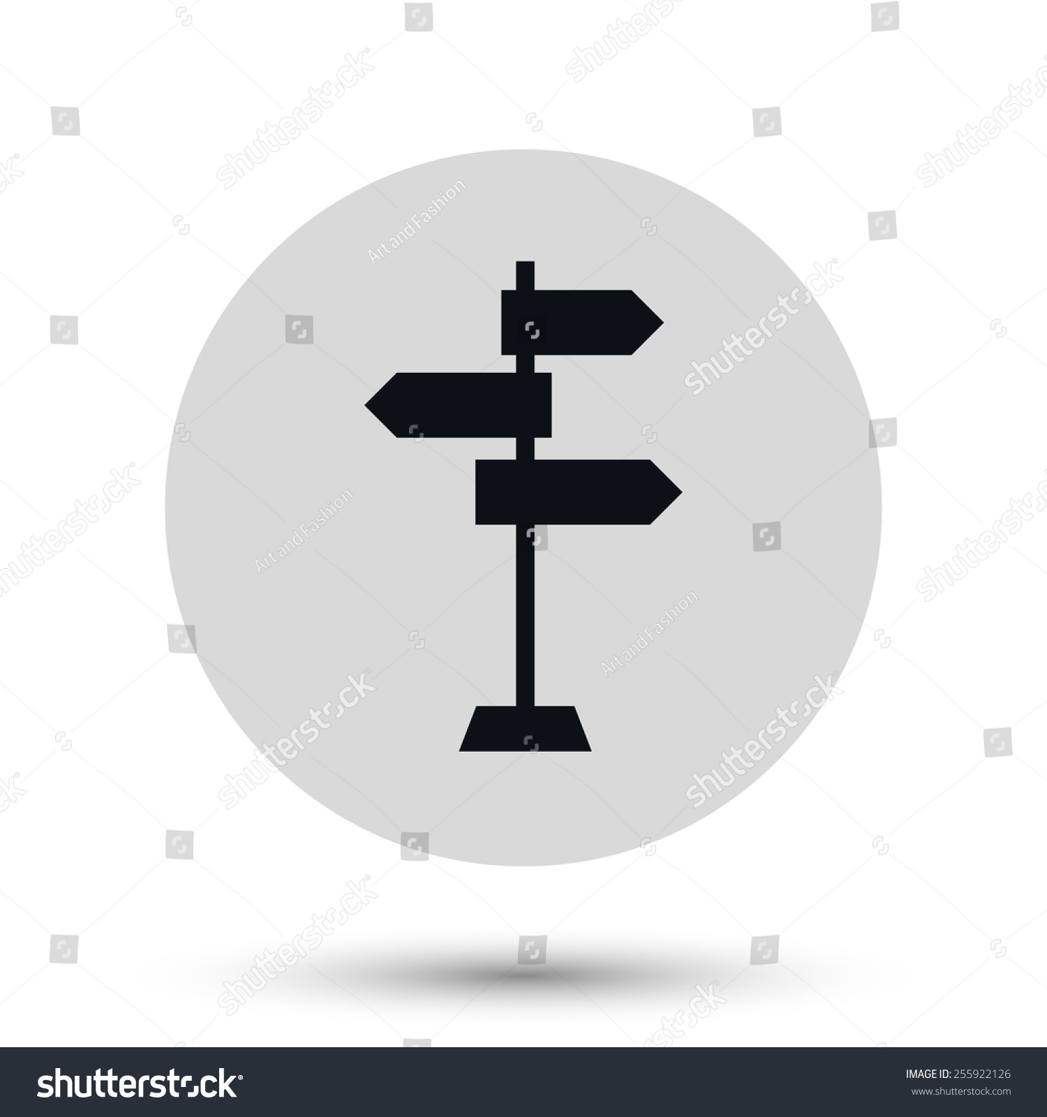 Vector Icon Direction Road Signs Stock Vector (Royalty Free) 255922126 ...