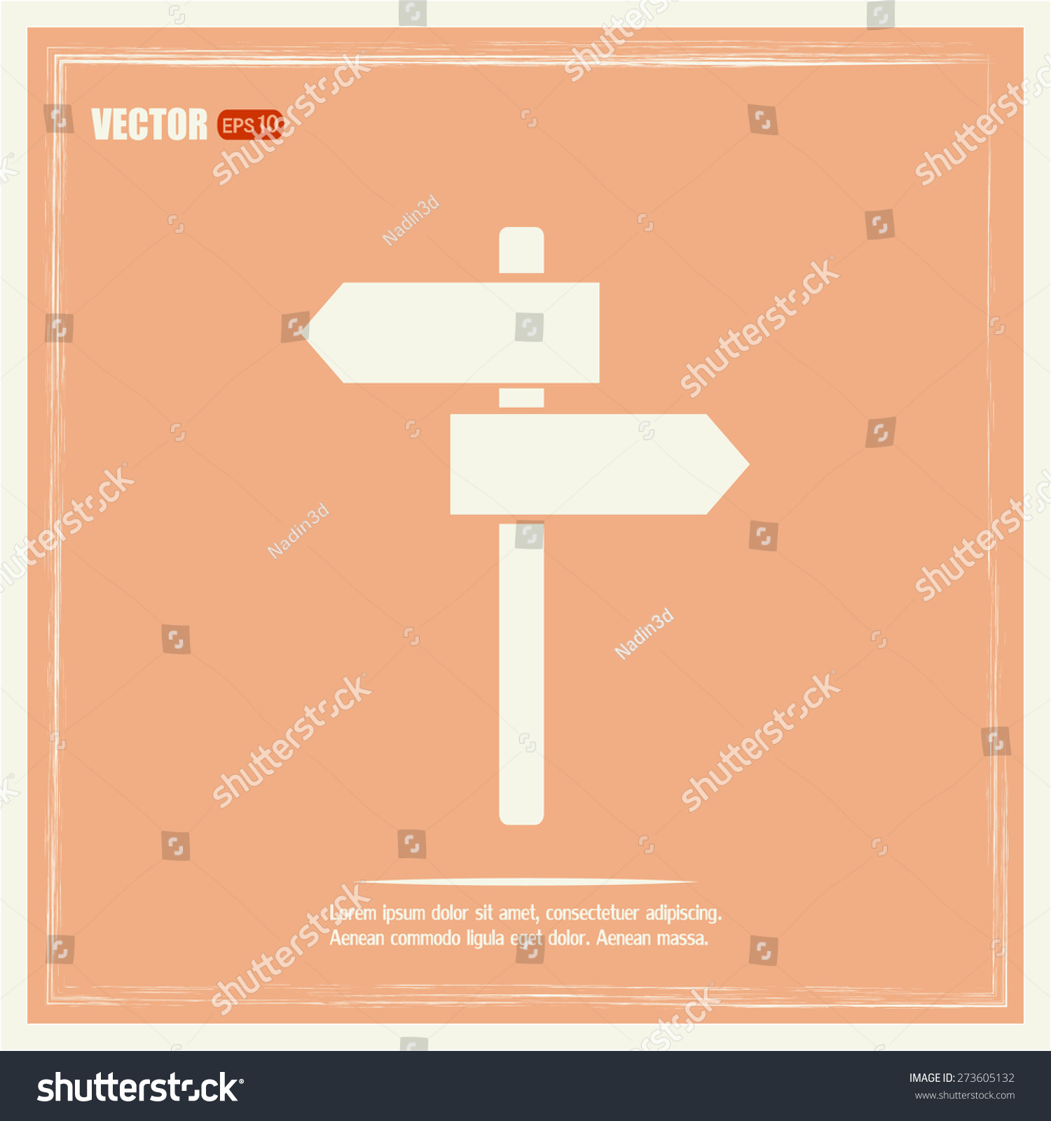 Vector Icon Direction Road Signs: vector de stock (libre de regalías ...