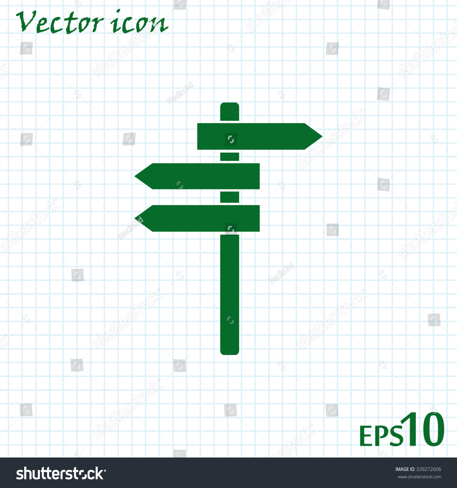 Vector Icon Direction Road Signs Stock Vector (Royalty Free) 339272606 ...