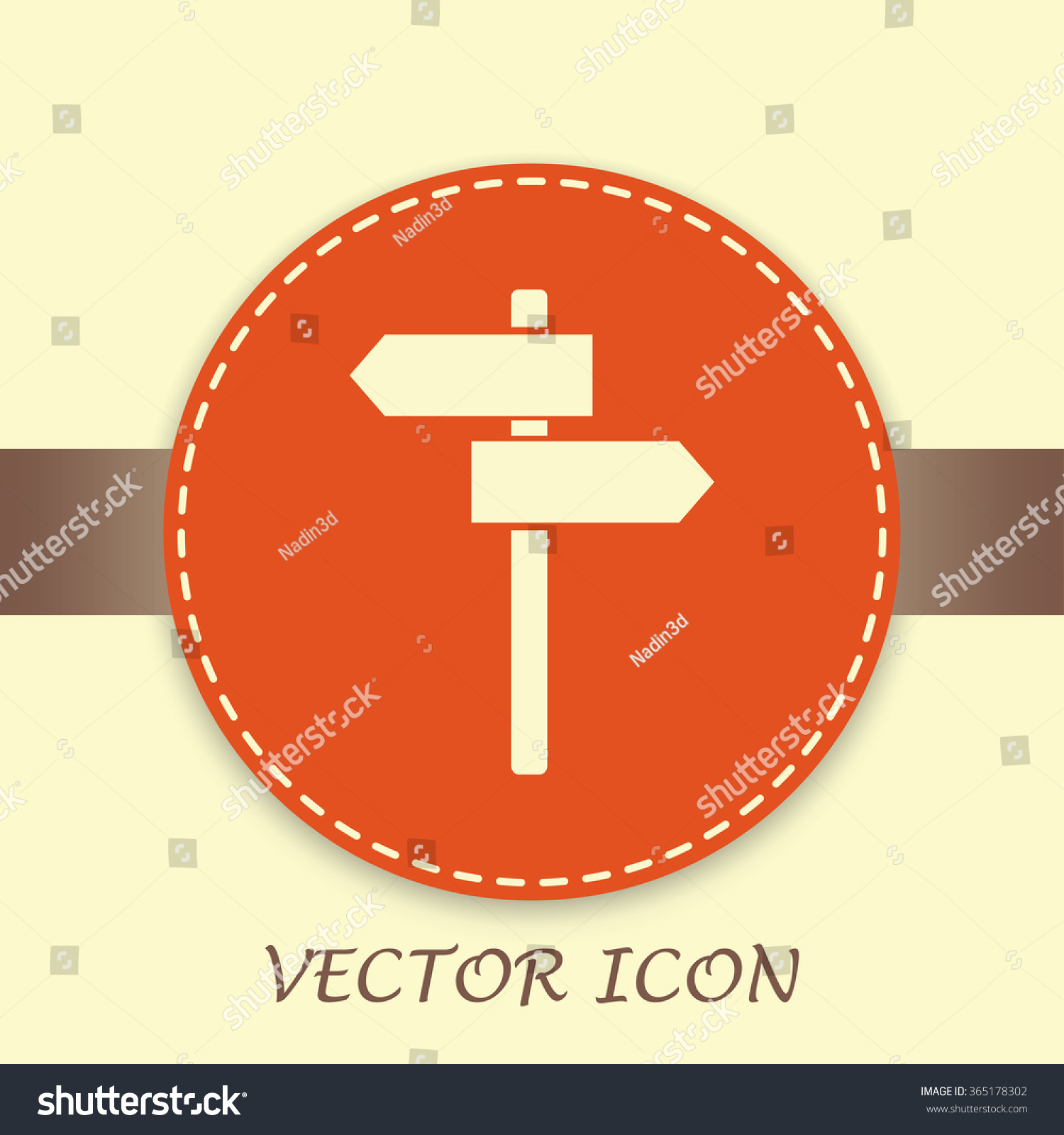 Vector Icon Direction Road Signs Stock Vector (Royalty Free) 365178302 ...