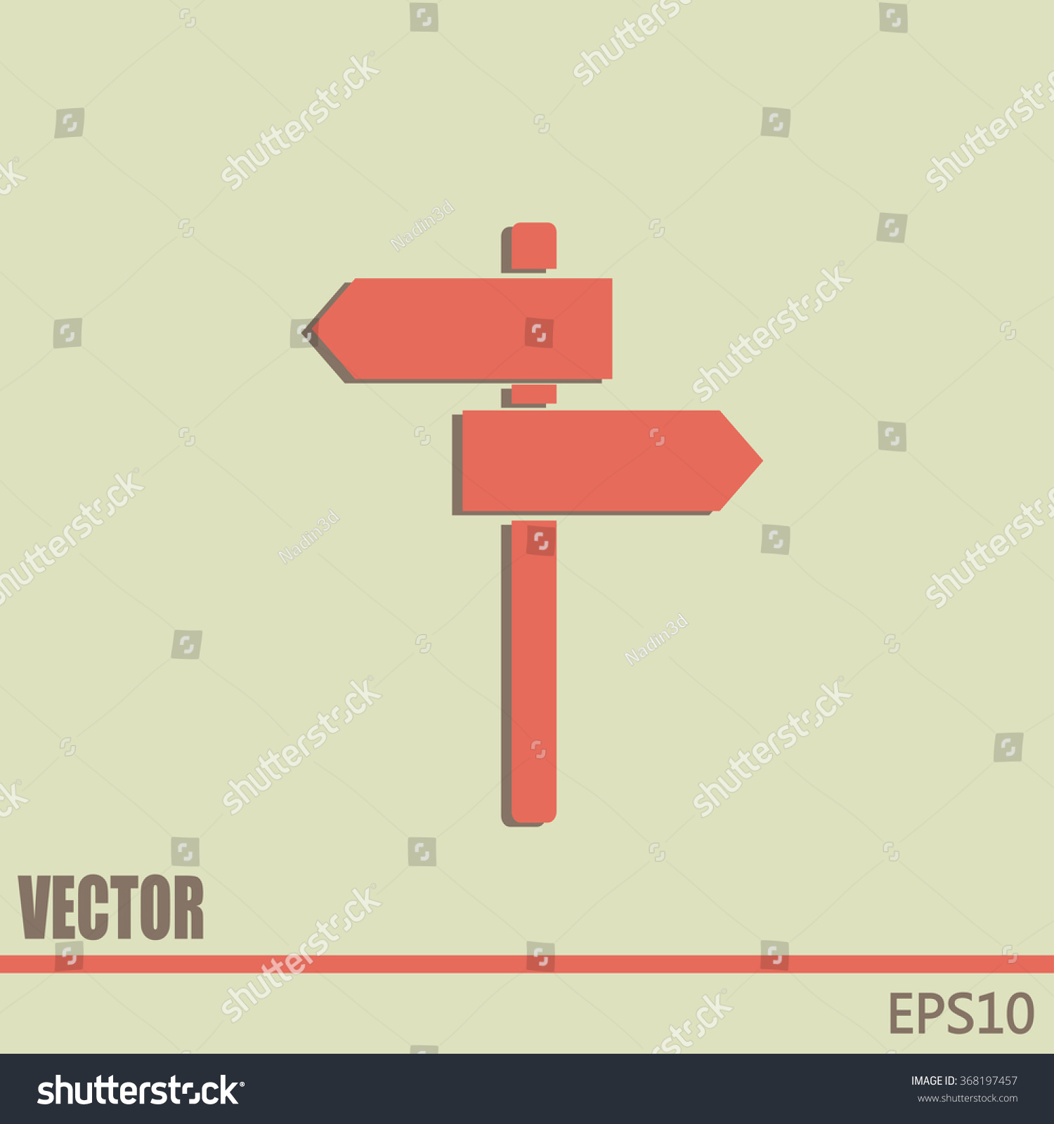 Vector Icon Direction Road Signs Stock Vector (Royalty Free) 368197457 ...