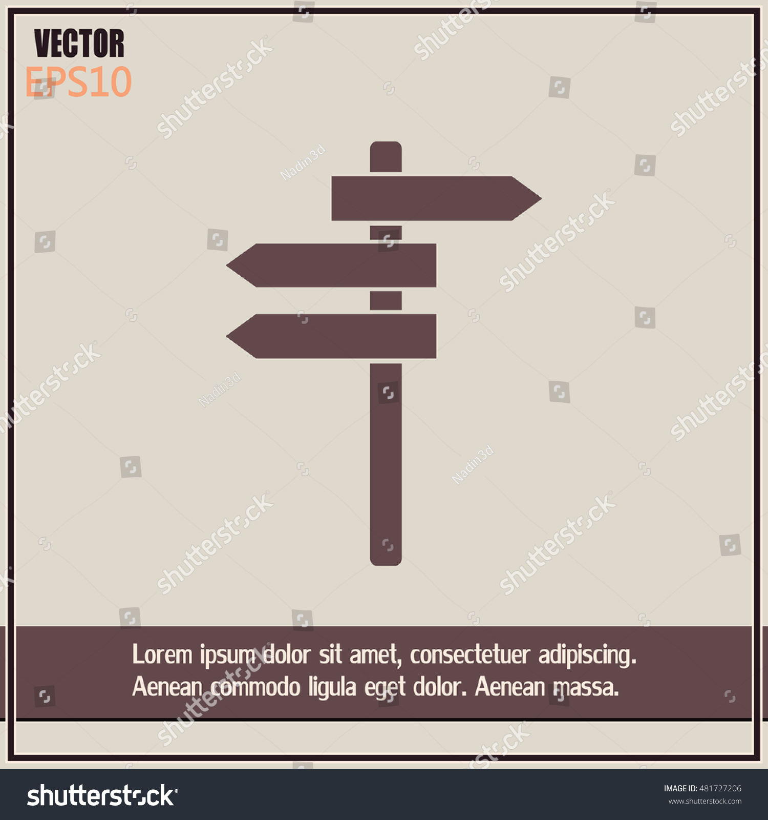 Vector Icon Direction Road Signs Stock Vector (Royalty Free) 481727206 ...