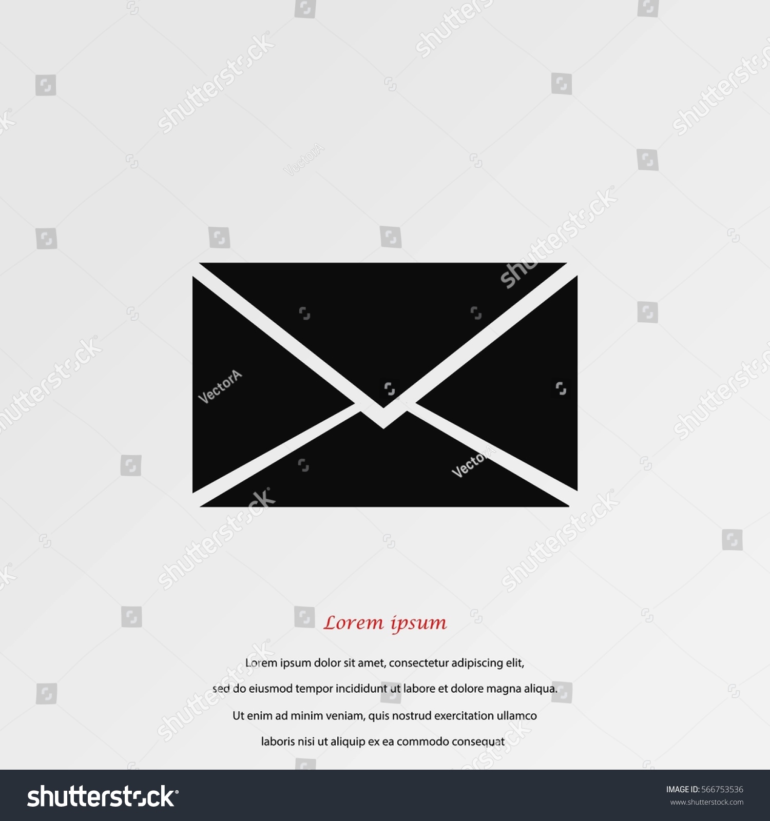 Vector Icon Envelope Flat Design Best Stock Vector (Royalty Free ...