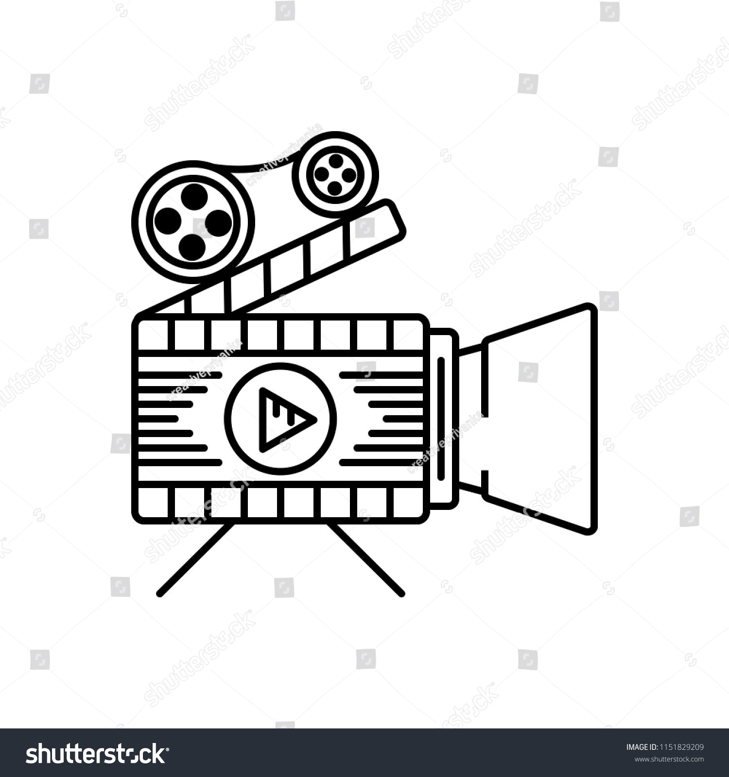 Vector Icon Feature Films Stock Vector (Royalty Free) 1151829209