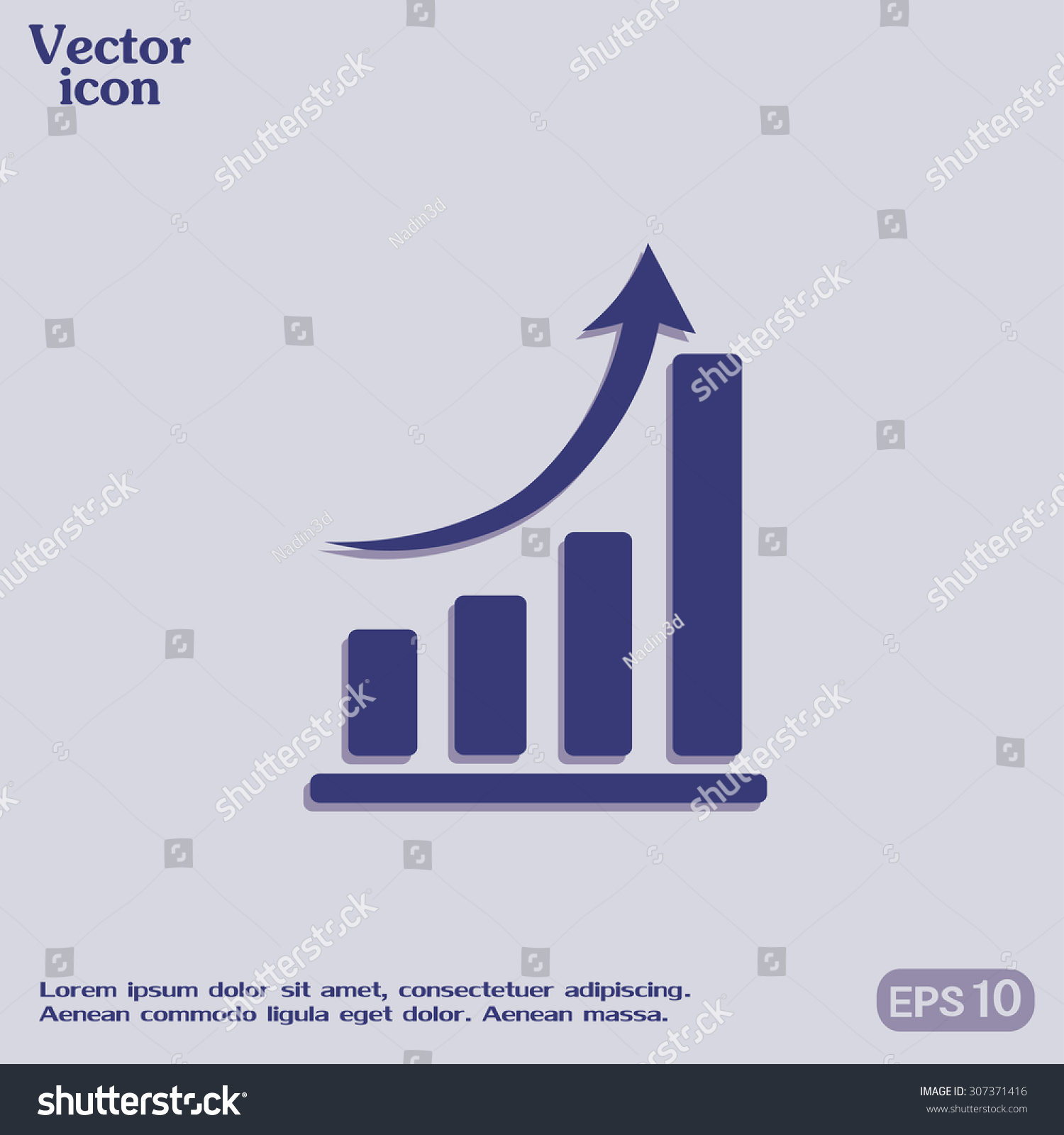 Vector Icon Growth Diagram Stock Vector (Royalty Free) 307371416 ...