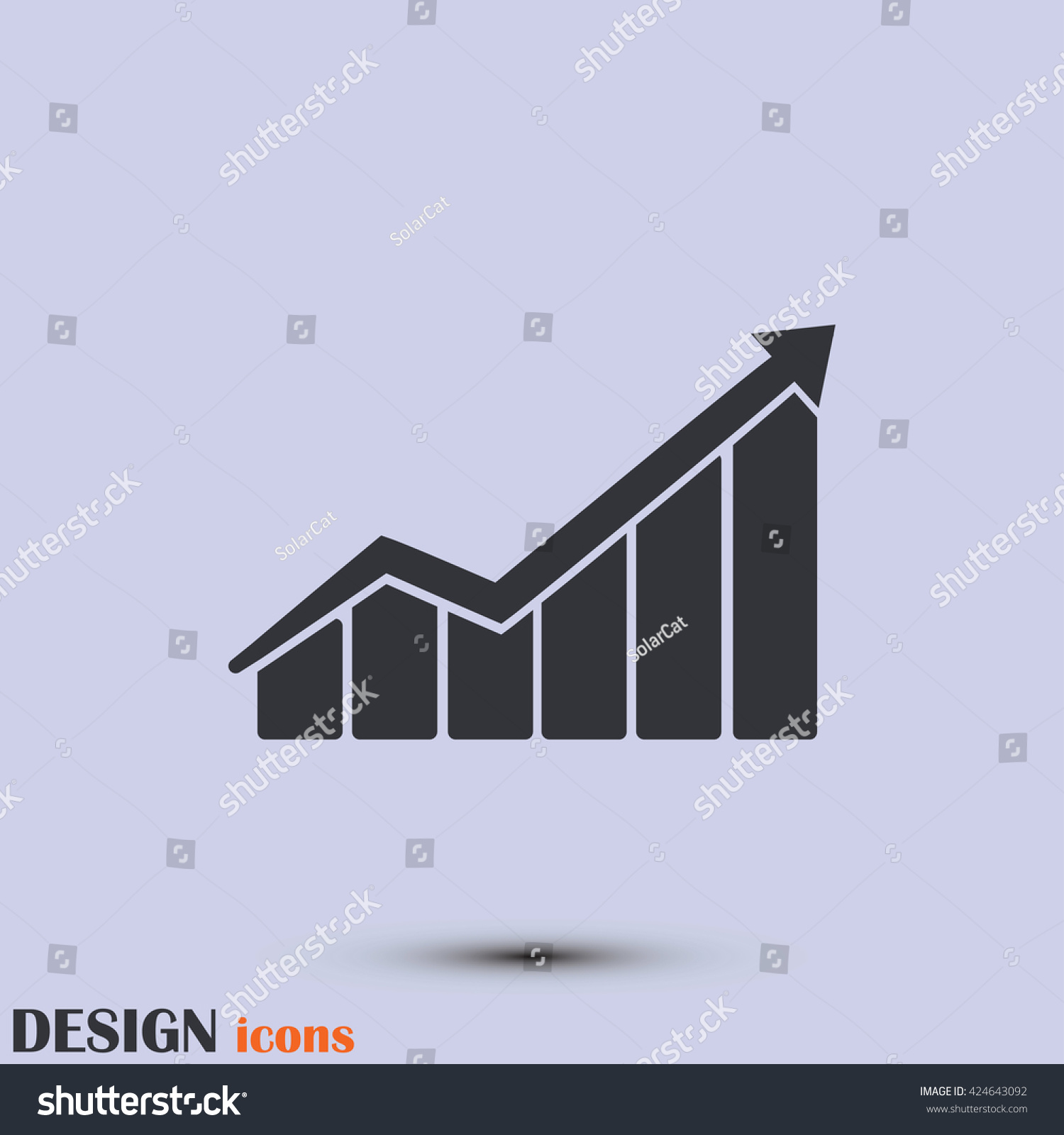 Vector Icon Growth Diagram Stock Vector (Royalty Free) 424643092 ...