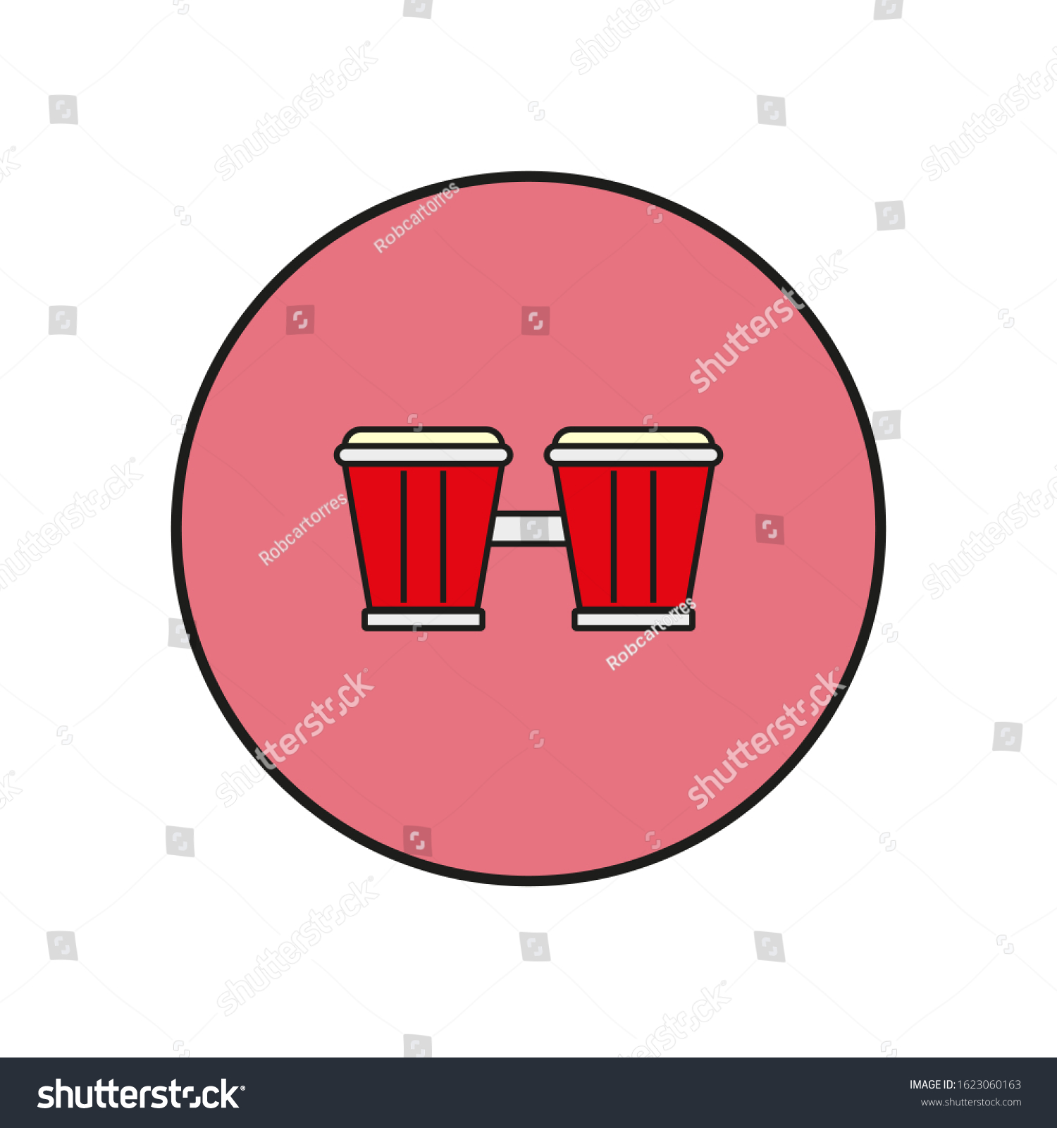 Vector Icon Musical Bongos Shape Stock Vector (Royalty Free) 1623060163 ...