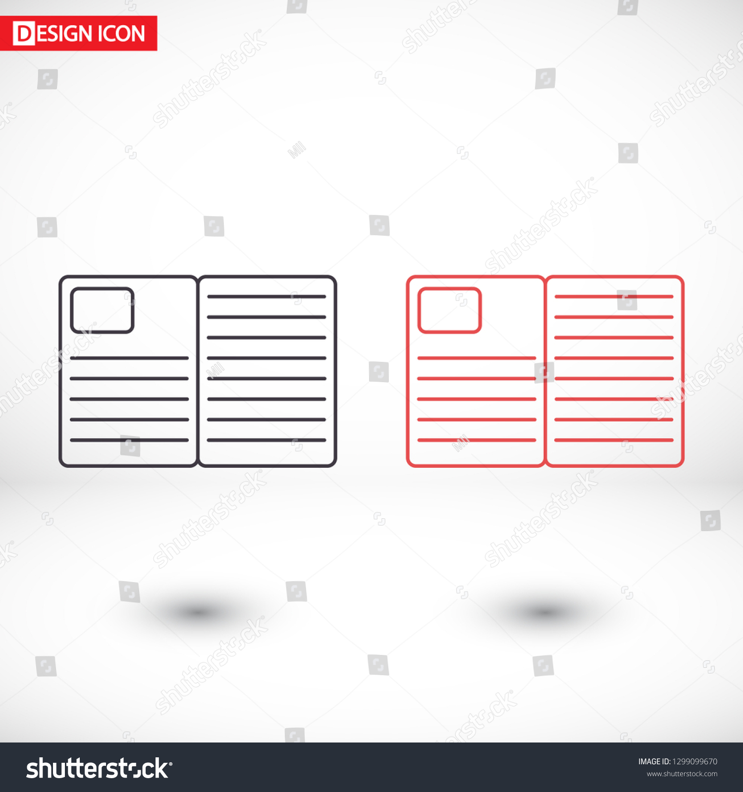 Vector Icon Newspaper 10 Eps Stock Vector (Royalty Free) 1299099670 ...