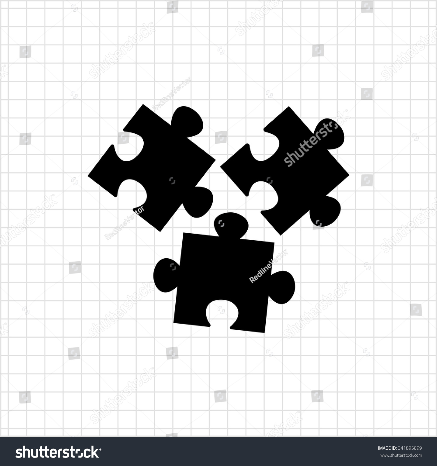 Vector Icon Disconnected Puzzle Elements Stock Vector (Royalty Free ...