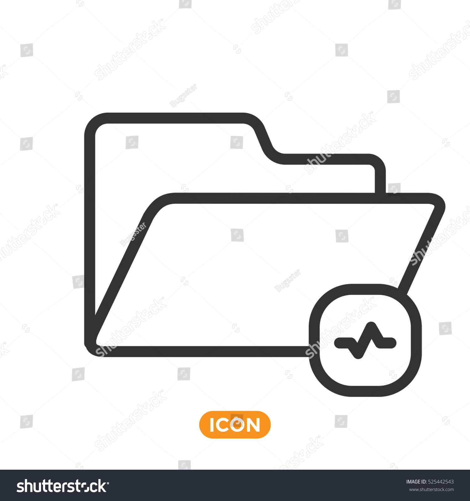 Vector Icon Folder Connection Folder Icon Stock Vector (Royalty Free ...