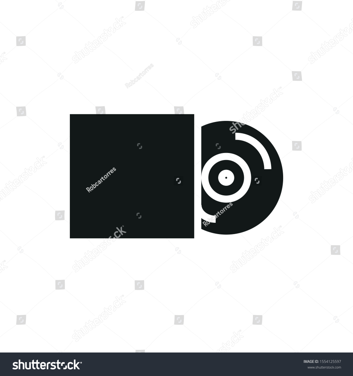 Vector Icon Simple Vinyl Record Forms Stock Vector (Royalty Free ...