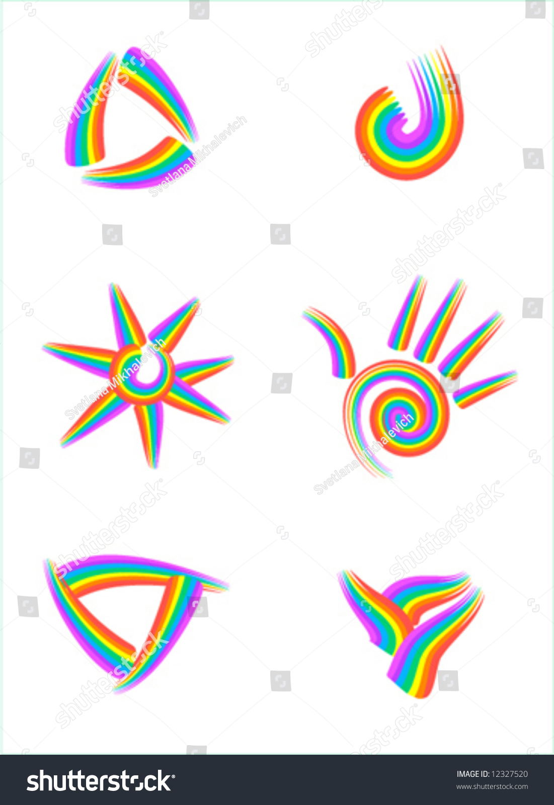 Vector Icon Set Rainbow Symbols Stock Vector (Royalty Free) 12327520 ...