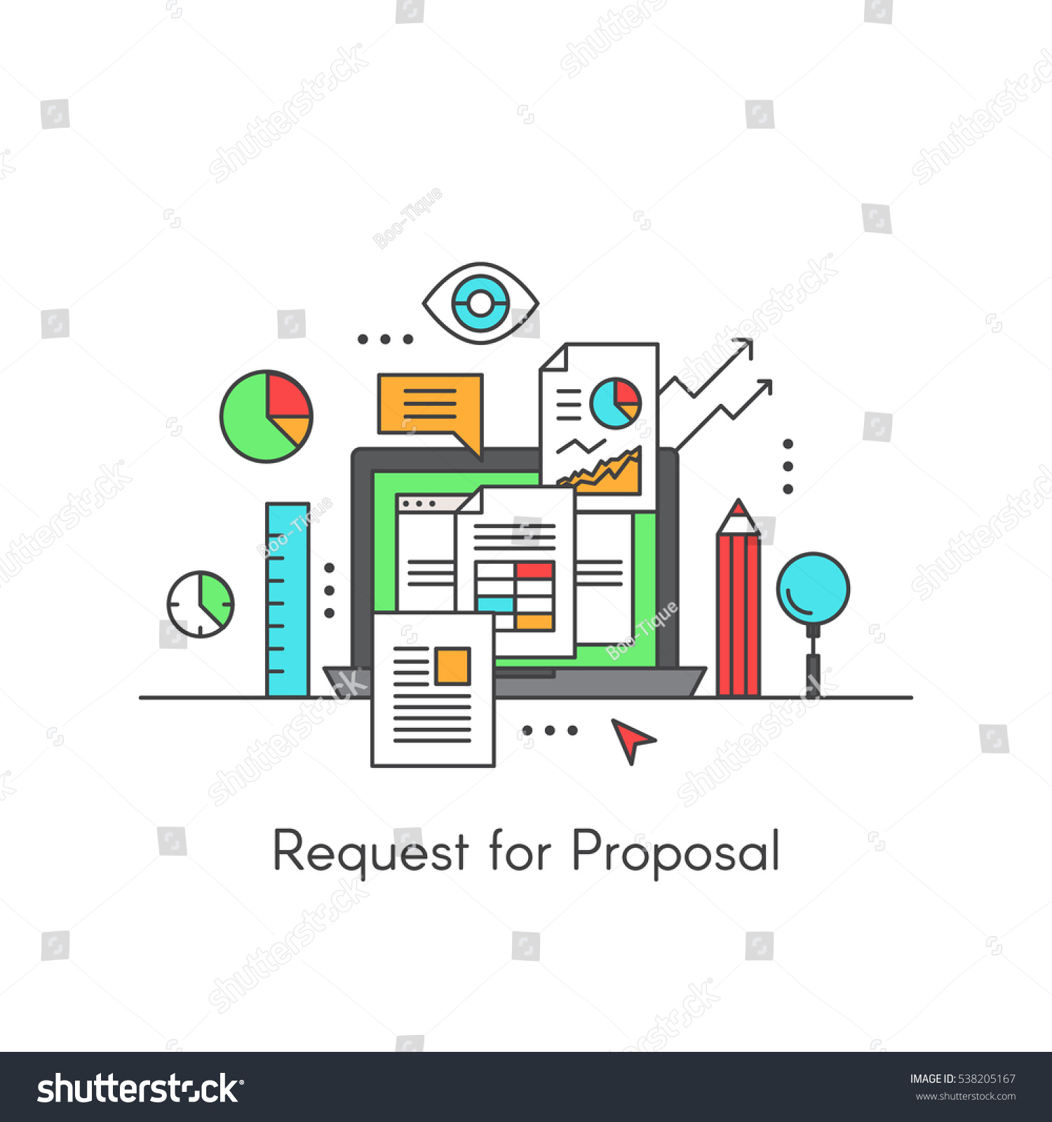 Vector Icon Style Illustration Rfp Request Stock Vector (Royalty Free ...