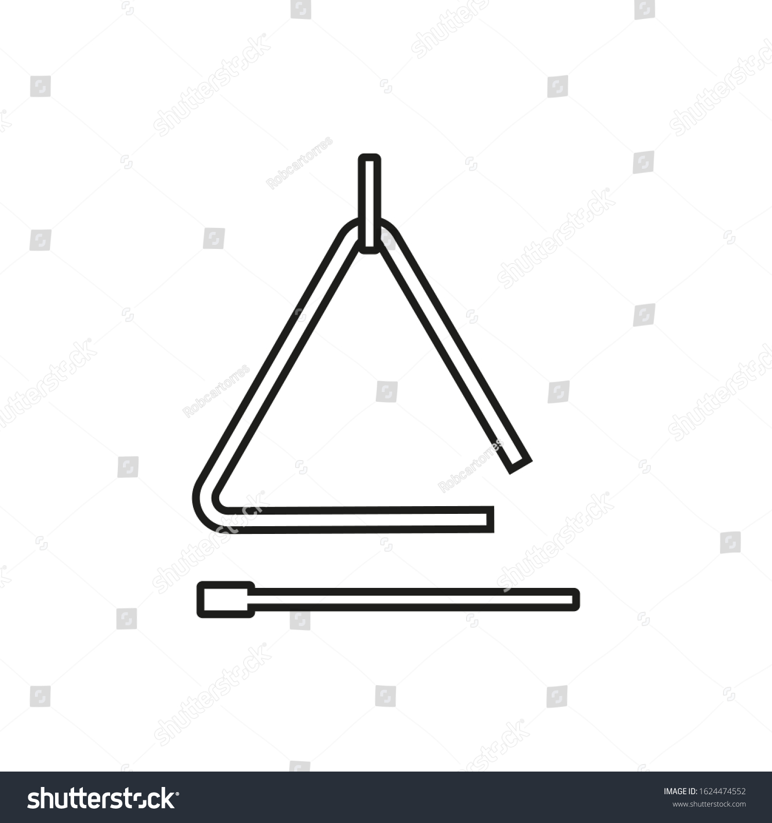 Vector Icon Triangle Musical Instrument Shape Stock Vector (Royalty ...