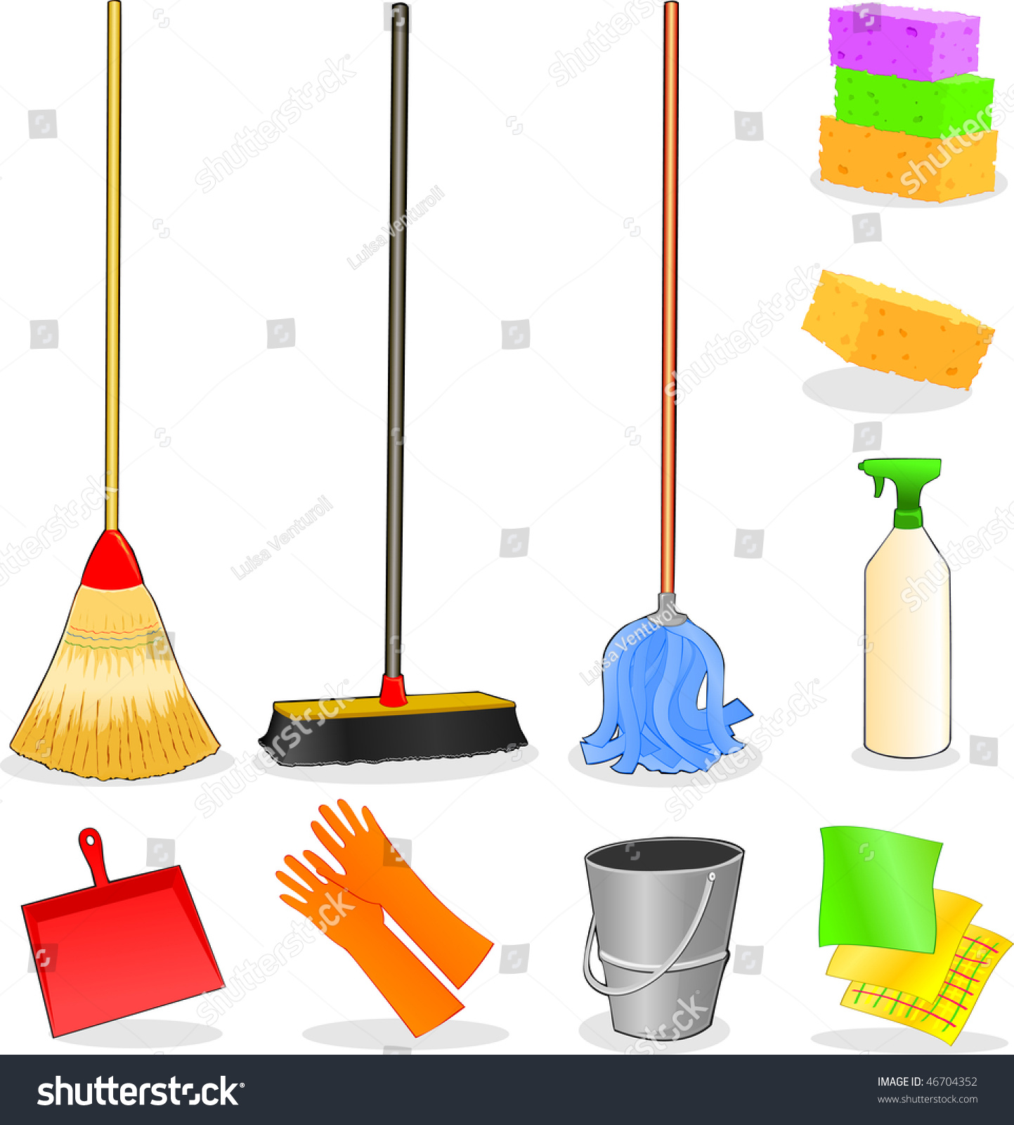 Vector Icons That Represent Tools Cleaning Stock Vector (Royalty Free ...