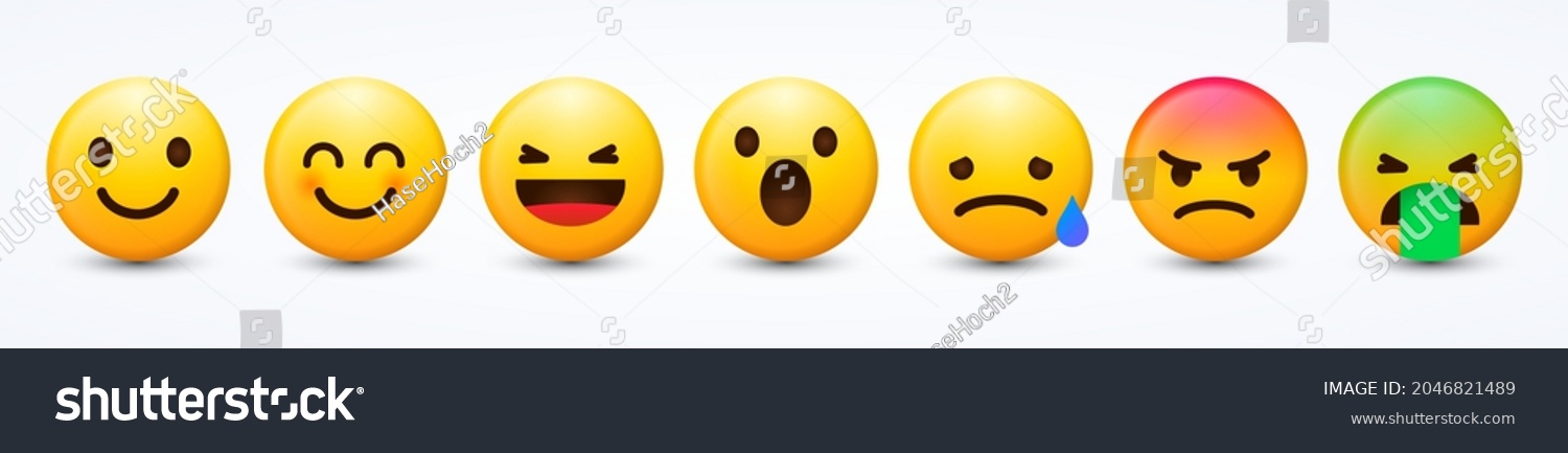 Vector Illlustratio Modern Emoticons Set Stock Vector (Royalty Free ...