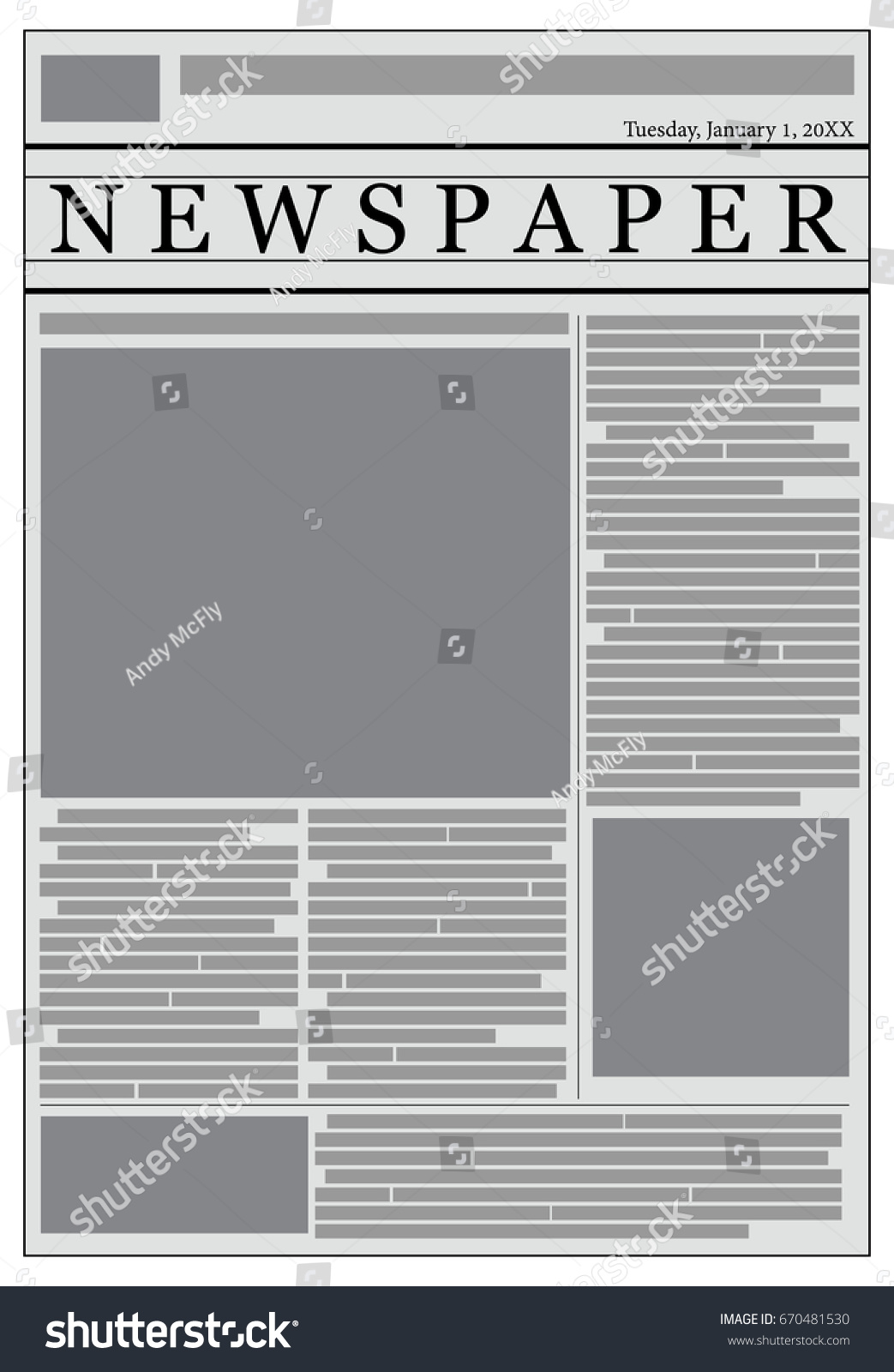 Vector Illustrated Newspaper Design Stock Vector (Royalty Free ...