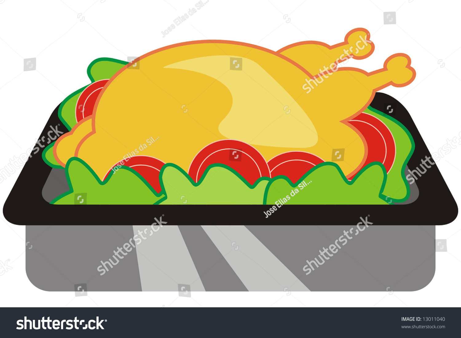 Vector Illustration Baked Chicken Stock Vector (Royalty Free) 13011040 ...