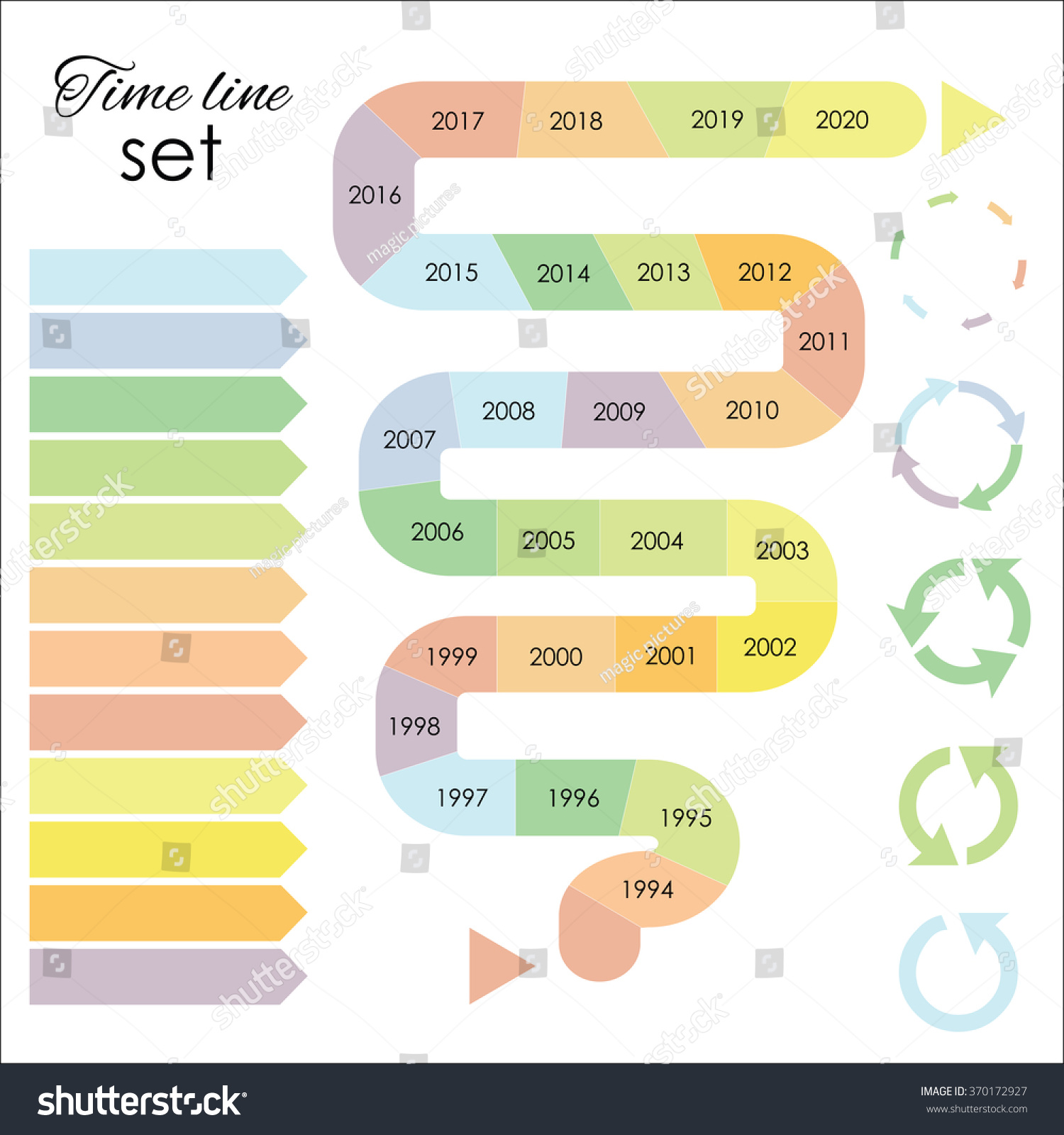 Vector Illustration Arrows Boxes Timeline Stock Vector (Royalty Free ...
