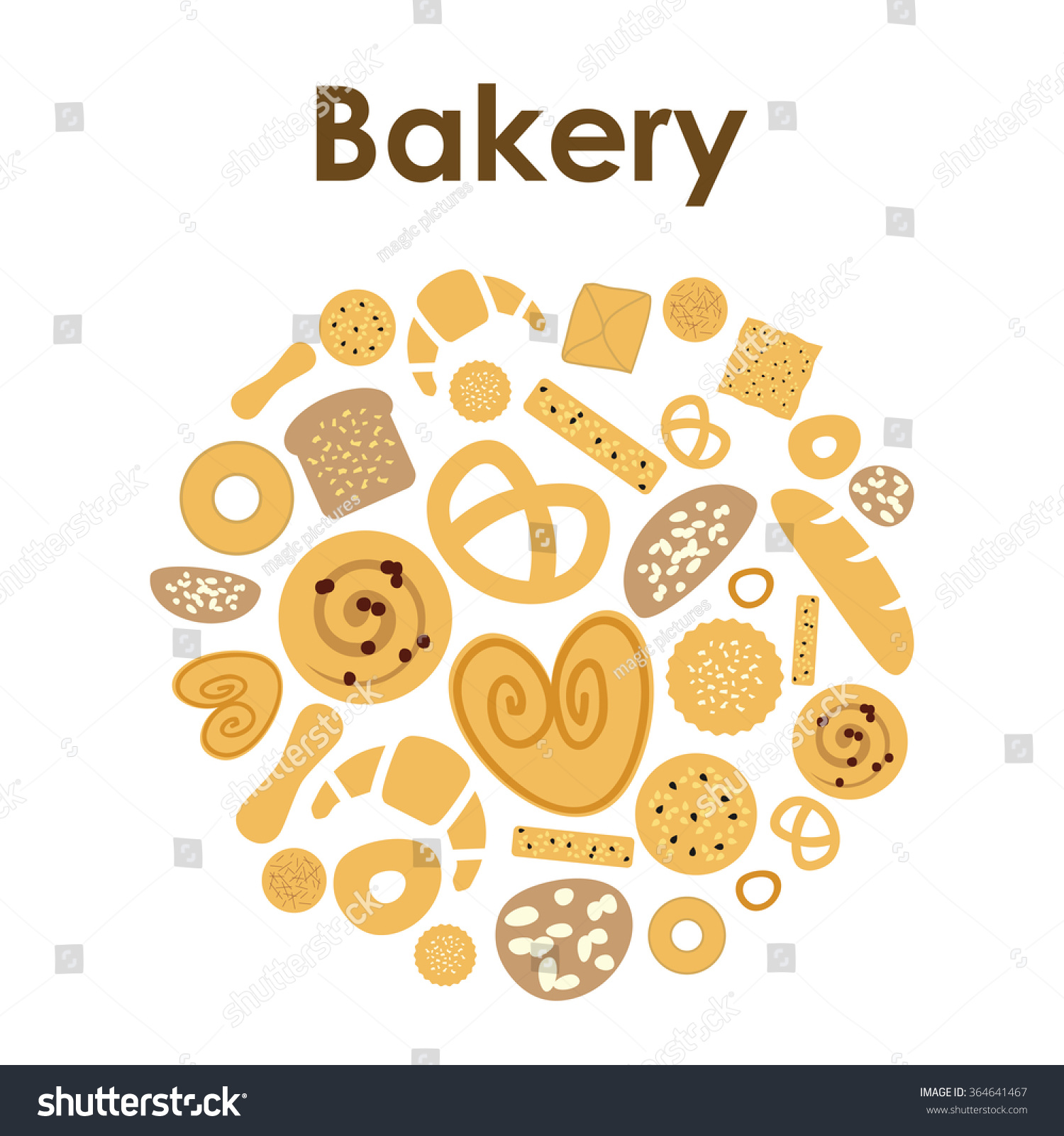Vector Illustration Bakery Circle Design Stock Vector (Royalty Free ...
