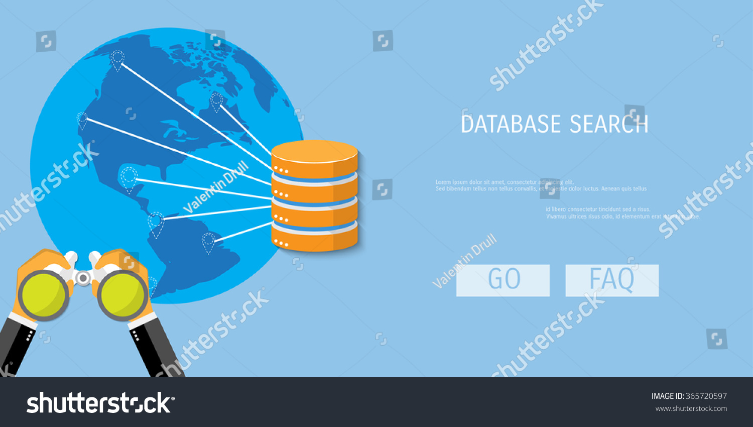 Vector Illustration Banner Flat Background Database: เวกเตอร์สต็อก ...