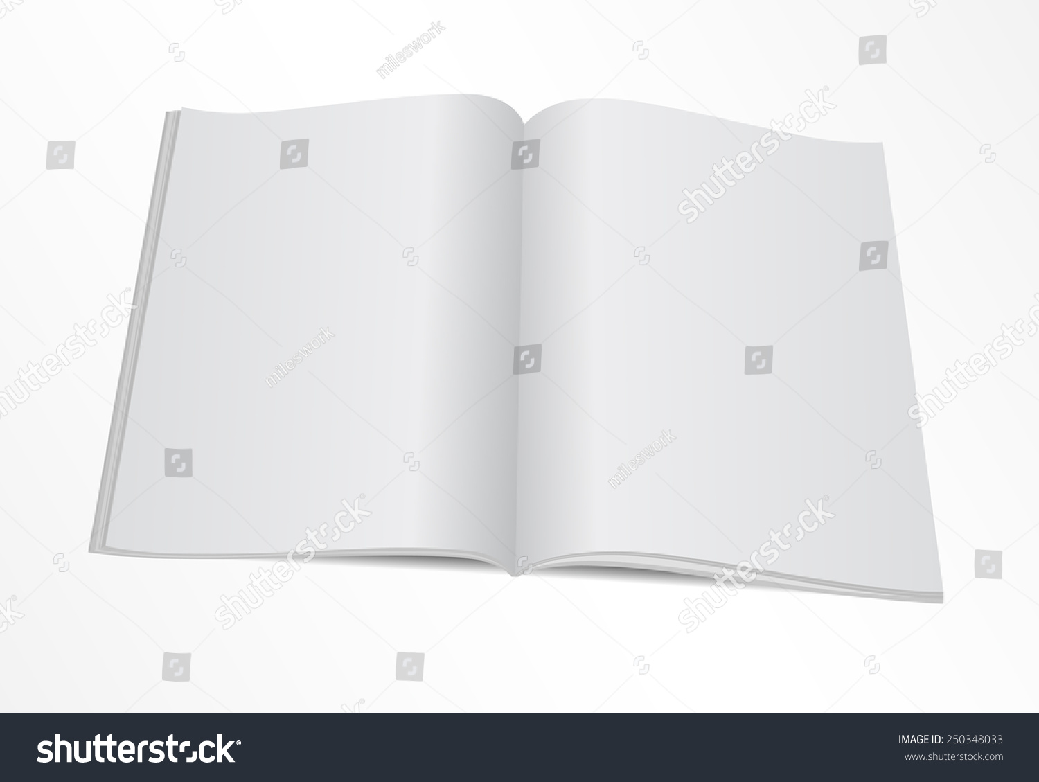 Vector Illustration Blank Opened Magazine Template Stock Vector ...