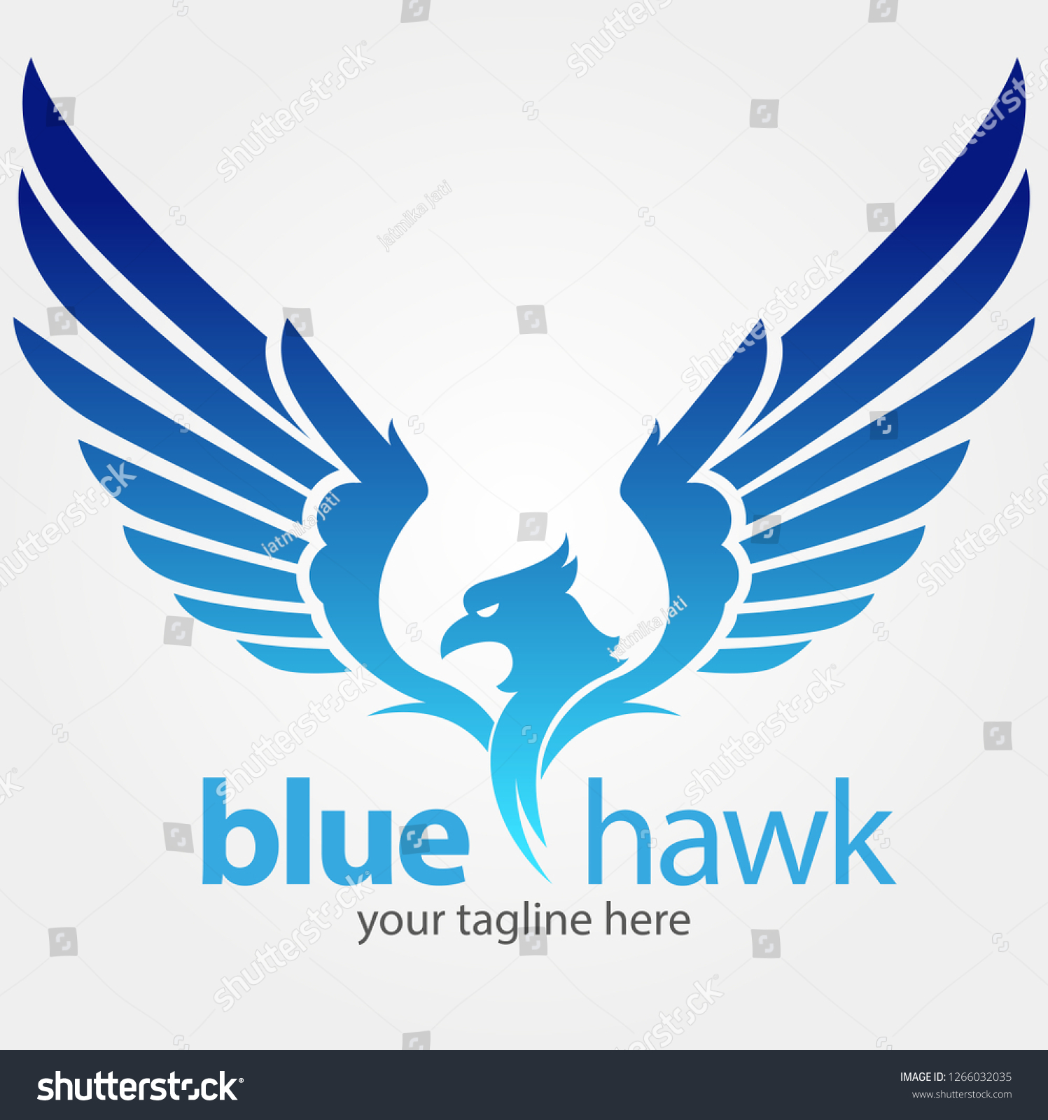 Vector Illustration Blue Hawk Symbol Logo Stock Vector (Royalty Free ...