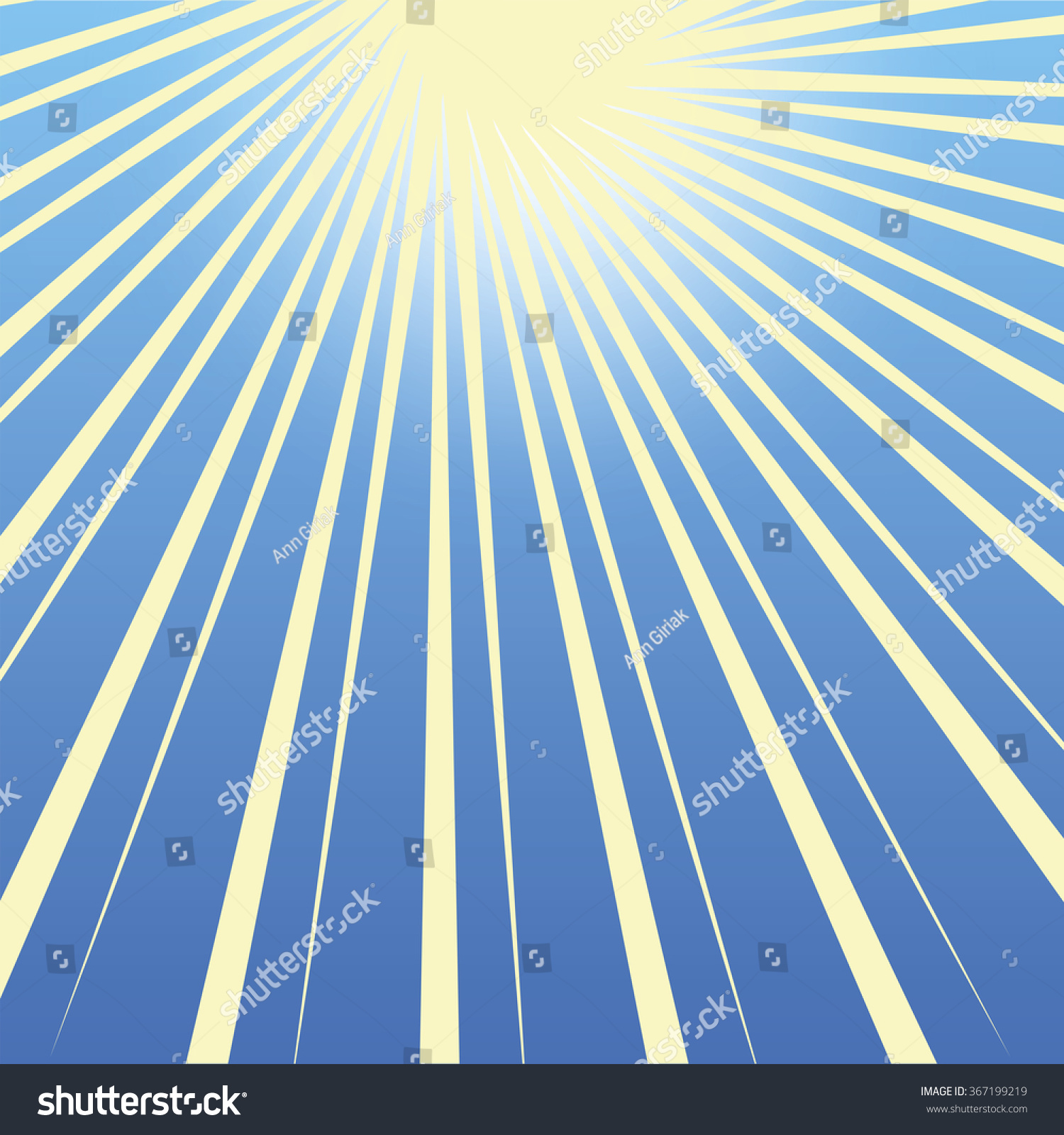 Vector Illustration Blue Sky Background Sun Stock Vector (Royalty Free ...