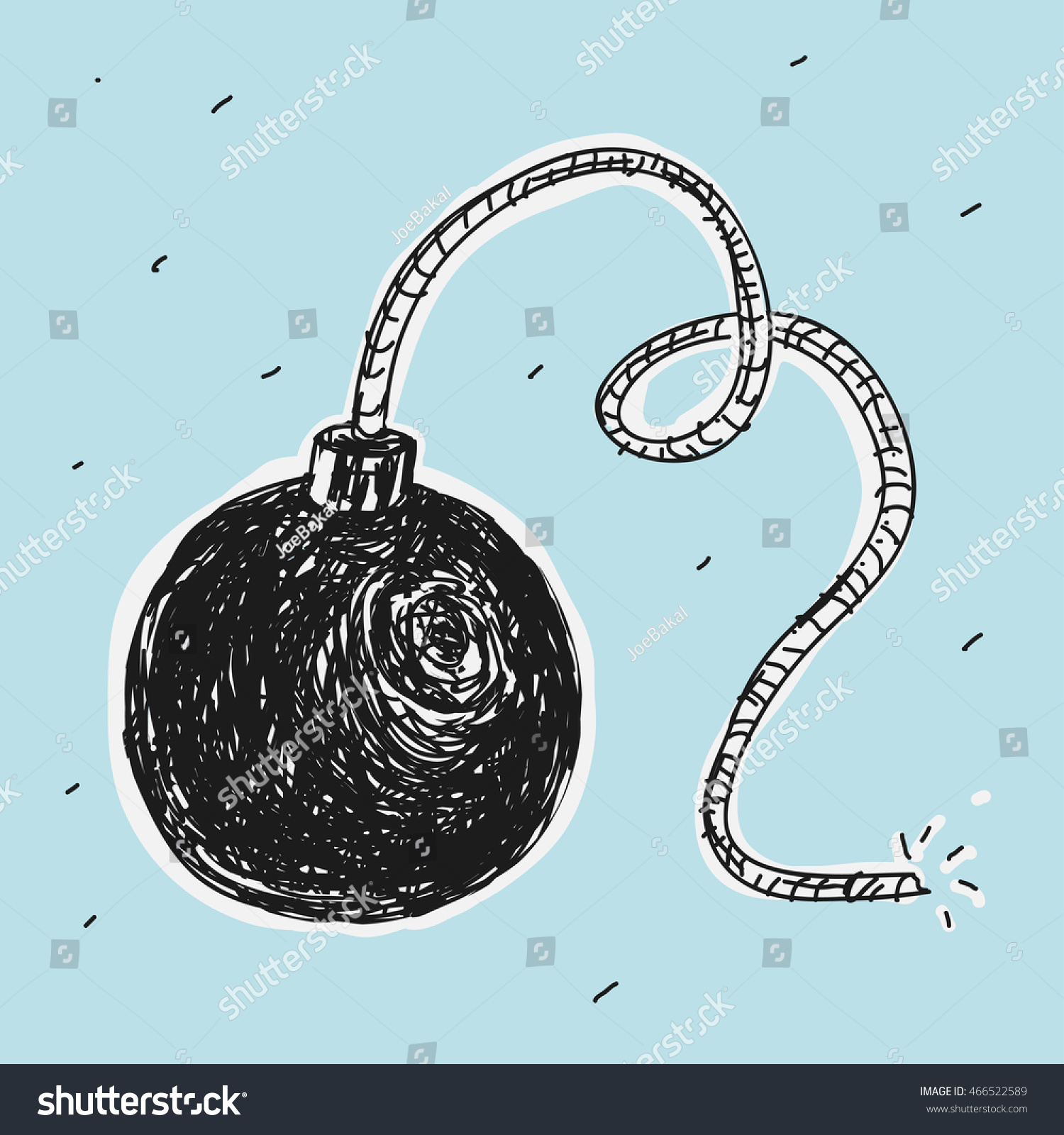 Vector Illustration Bomb Wick Stock Vector (Royalty Free) 466522589 ...