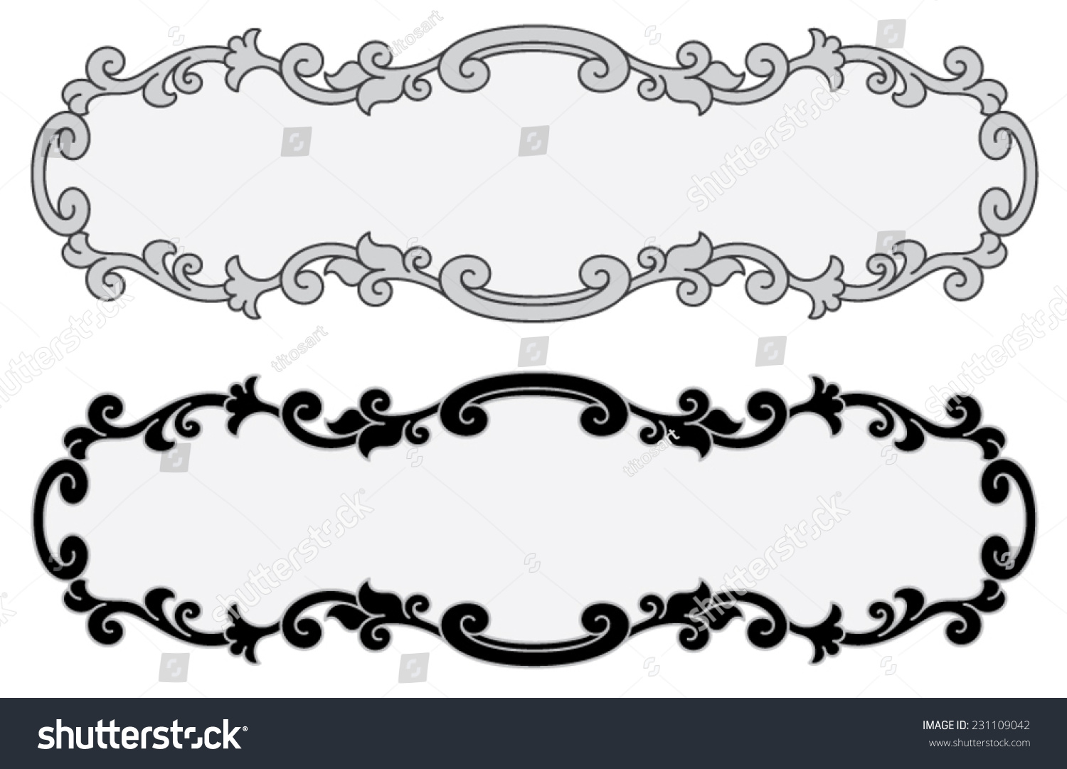 Vector Illustration Border Old Fashioned Style Stock Vector (Royalty ...