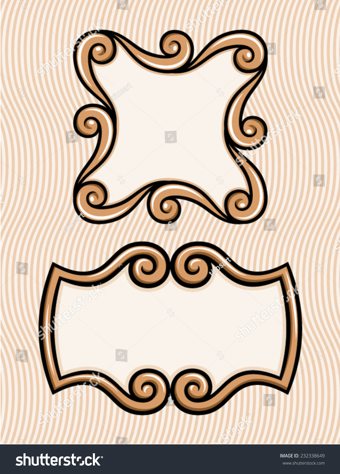 Vector Illustration Border Old Fashioned Style Stock Vector (Royalty ...