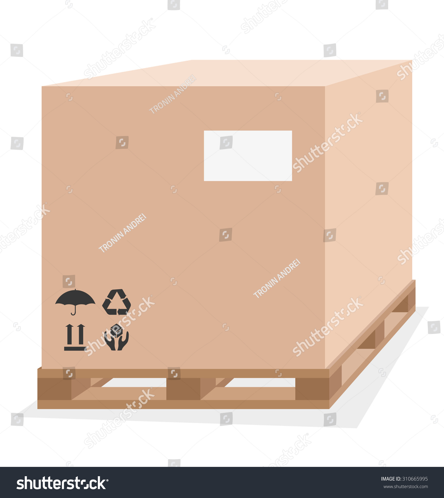Vector Illustration Box On Pallet Stock Vector (Royalty Free) 310665995