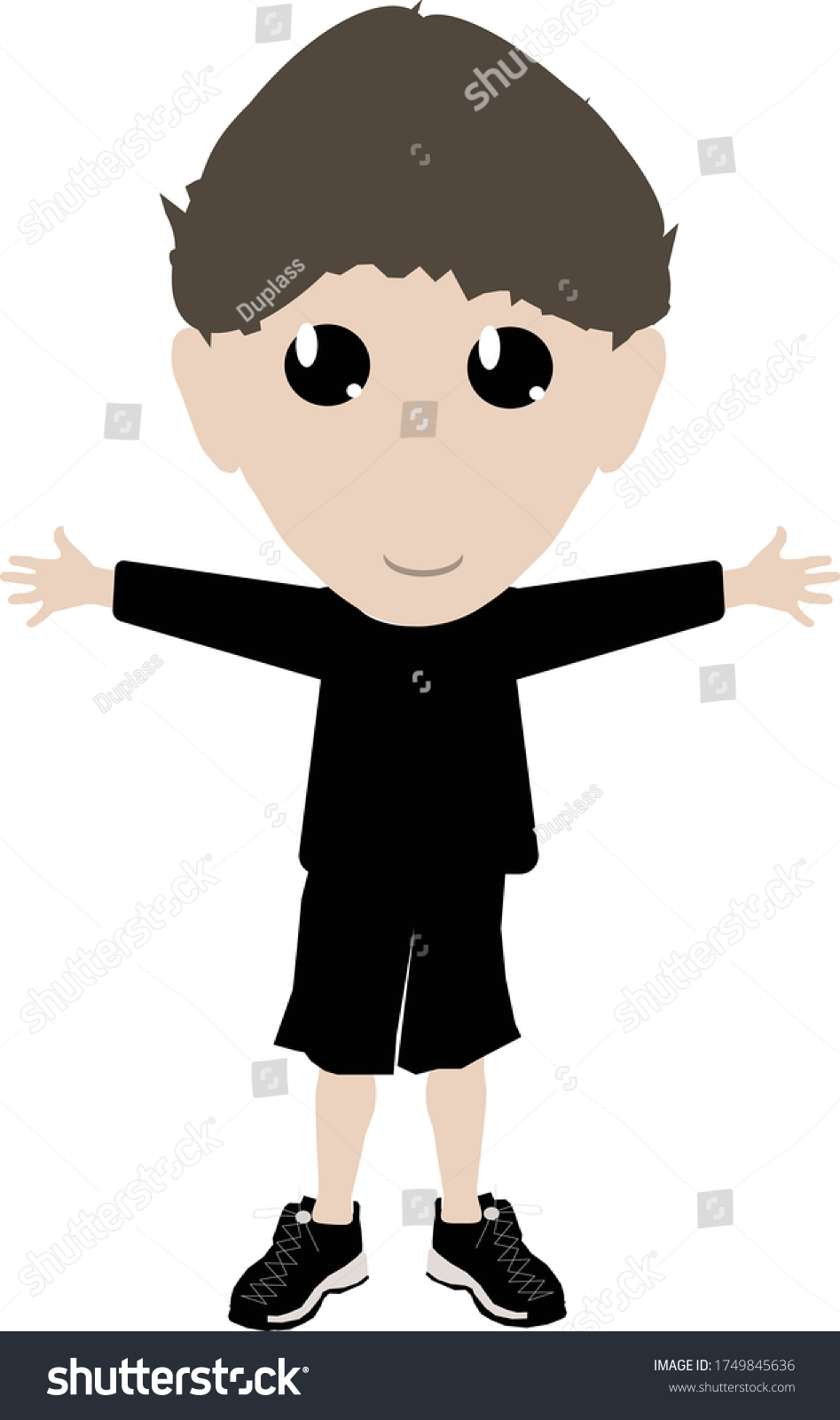 Vector Illustration Boy Open Arms Stock Vector (Royalty Free) 1749845636