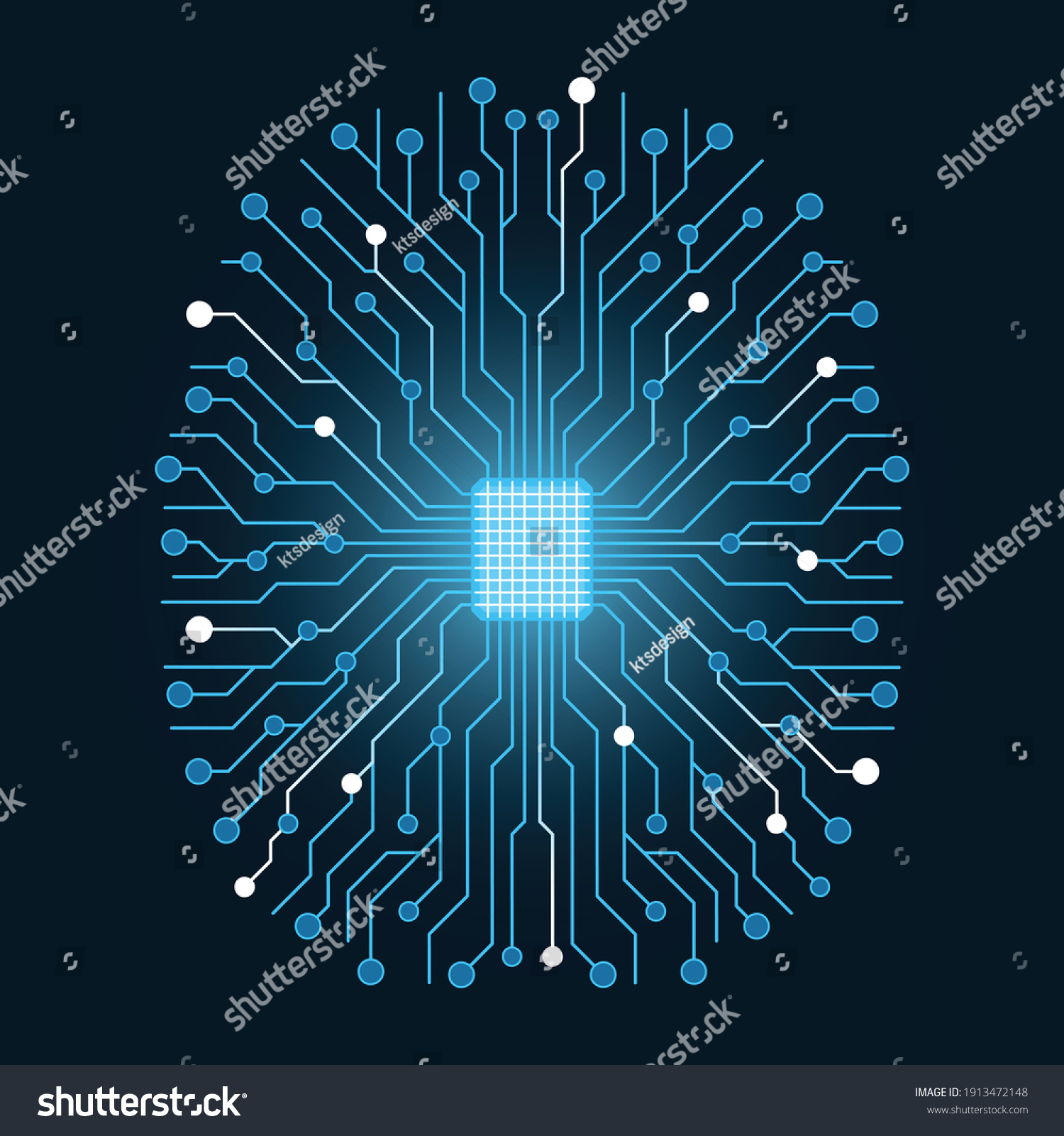 Vector Illustration Brain Shaped Electronic Circuit: Vector có sẵn ...