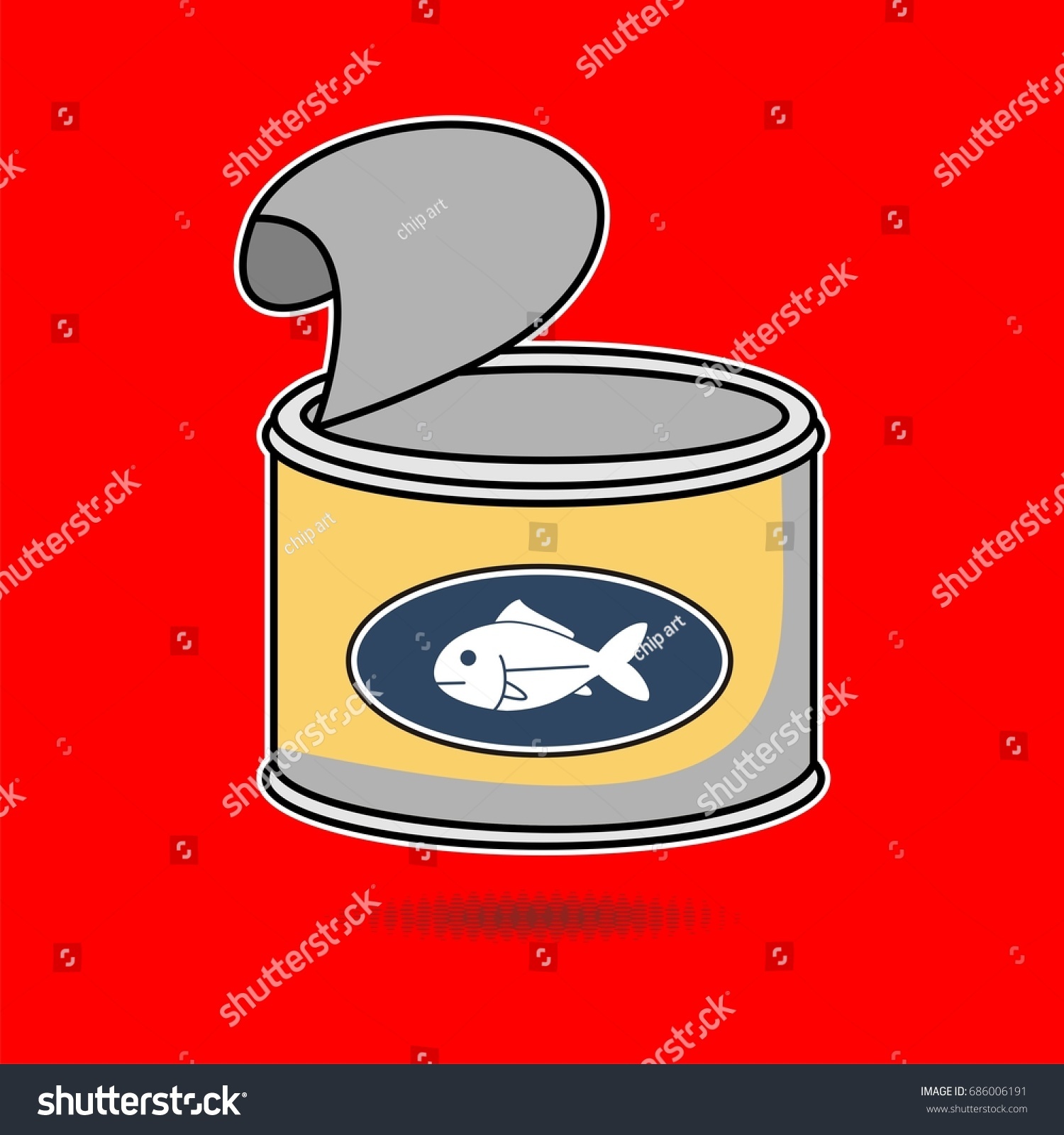 Vector Illustration Canned Fish Icon Stock Vector (Royalty Free) 686006191