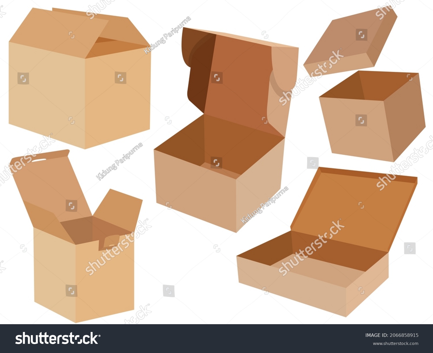 Vector Illustration Cardboard Packaging Box Model Stock Vector (Royalty ...