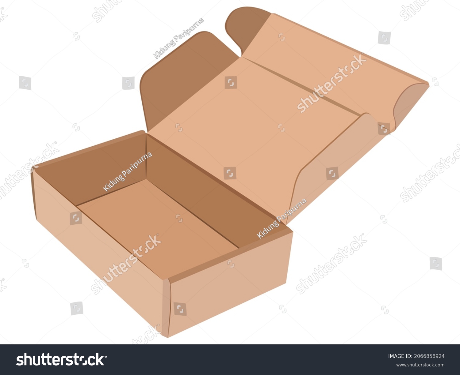 Vector Illustration Cardboard Packaging Box Model Stock Vector (Royalty ...