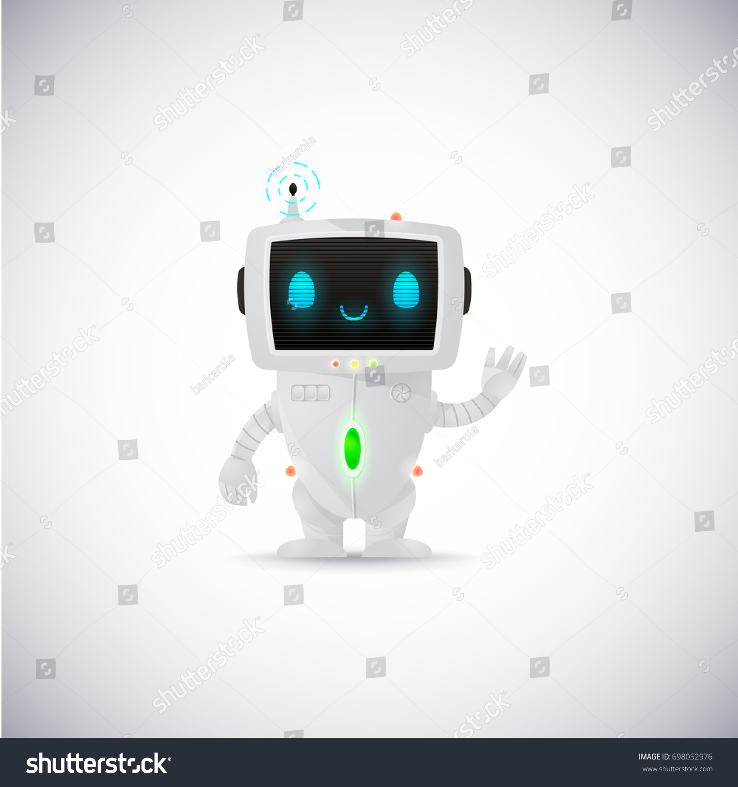 Vector Illustration Cartoon Robot Character Friendly Stock Vector ...