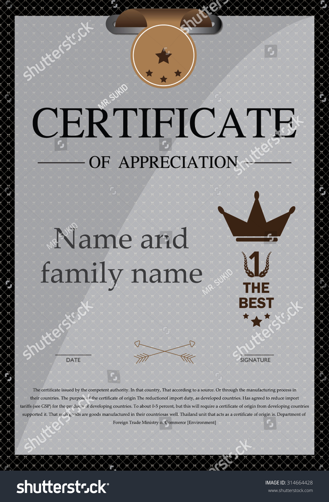 Vector Illustration Certificate Black Frame Certificate Stock Vector ...