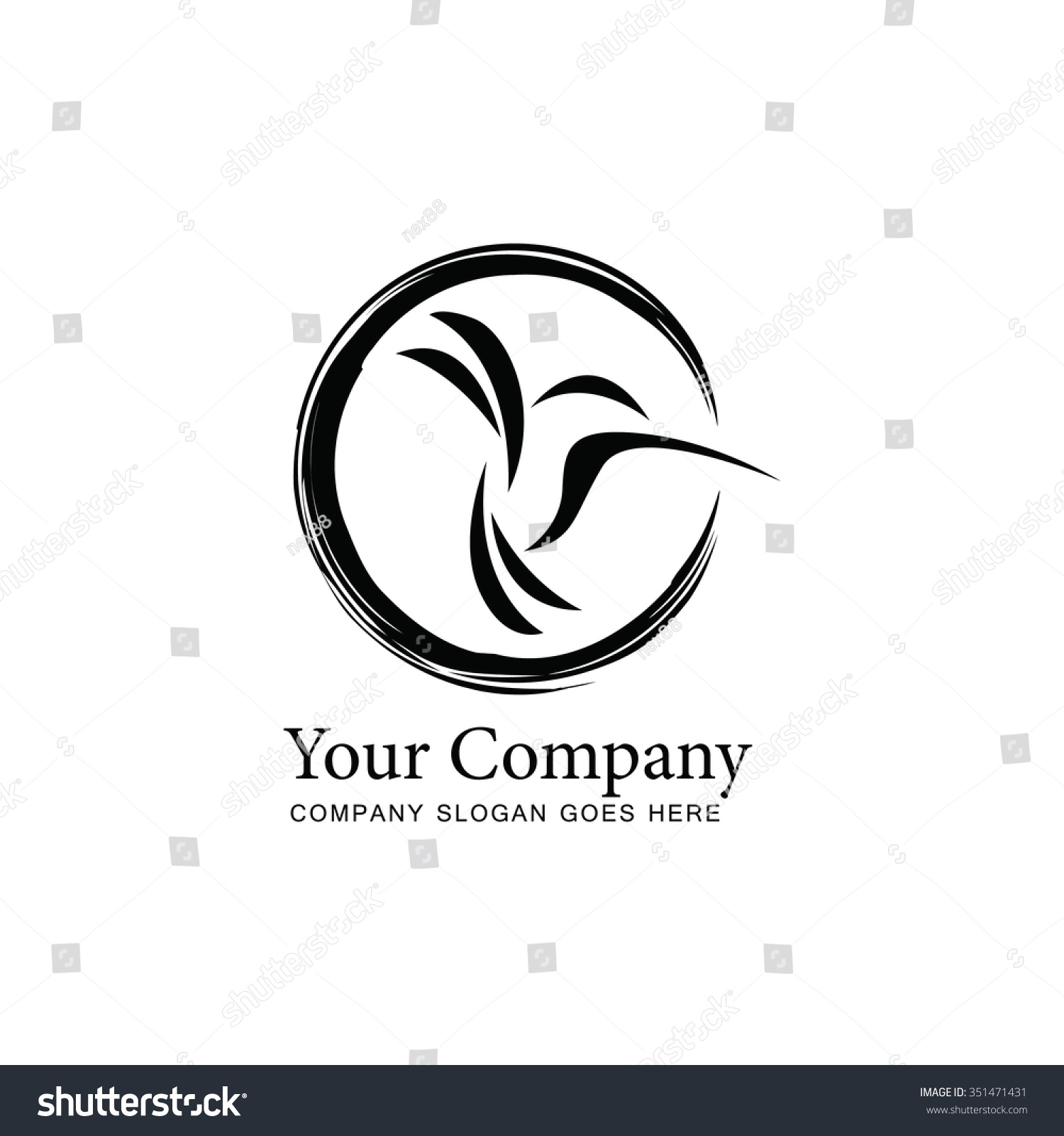 Vector Illustration Circle Bird Logo Template Stock Vector (Royalty ...