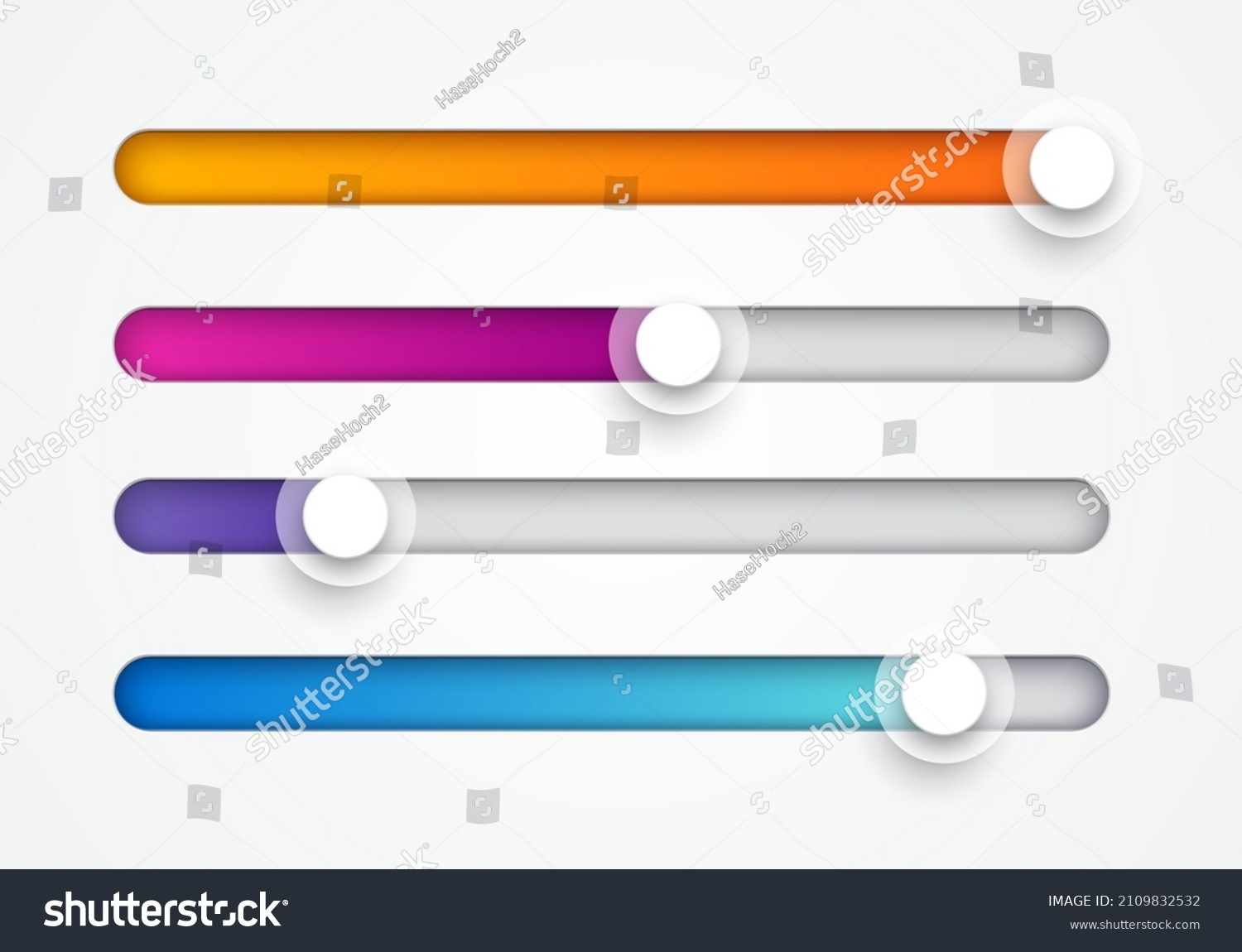 Vector Illustration Colorful Ui Switch Slider Stock Vector (Royalty ...