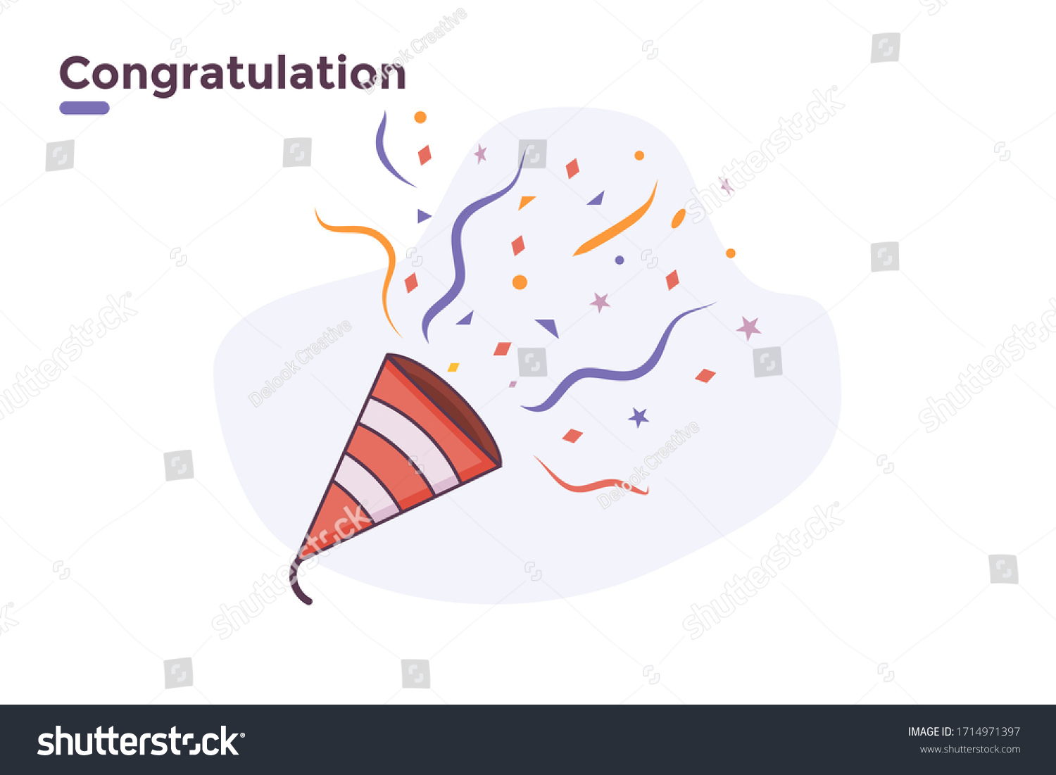 Vector Illustration Congratulation Surprise Concept Stock Vector ...