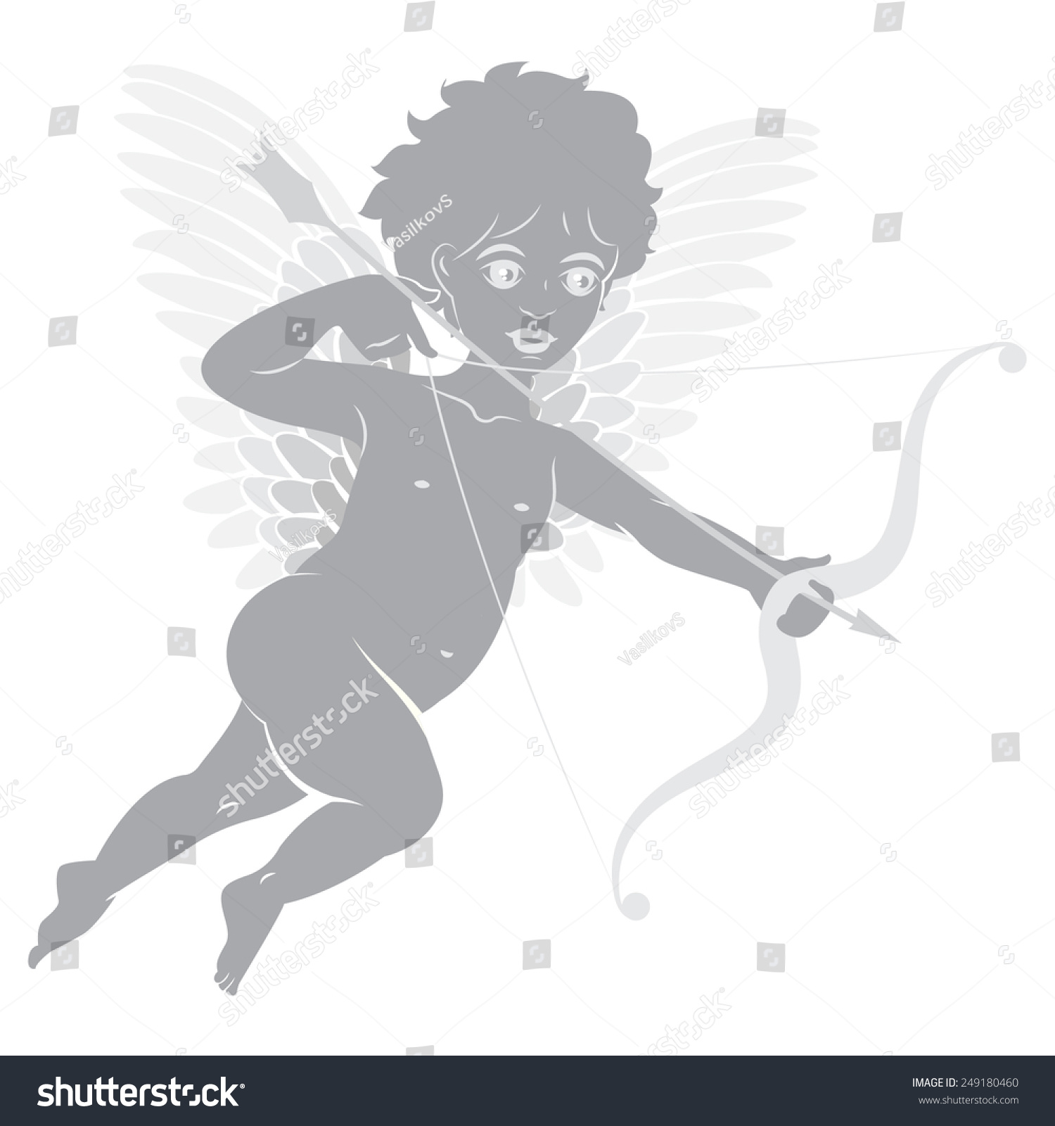 Vector Illustration Cupid Bow Arrow Stock Vector (Royalty Free) 249180460