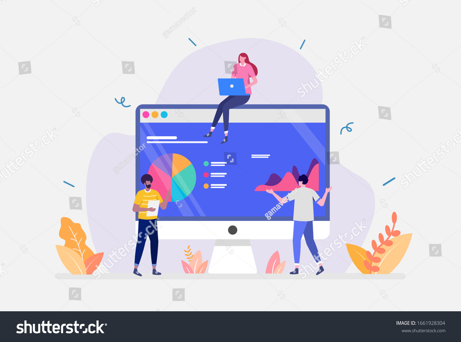 Vector Illustration Data Analyst Concept Showing: เวกเตอร์สต็อก (ปลอด ...