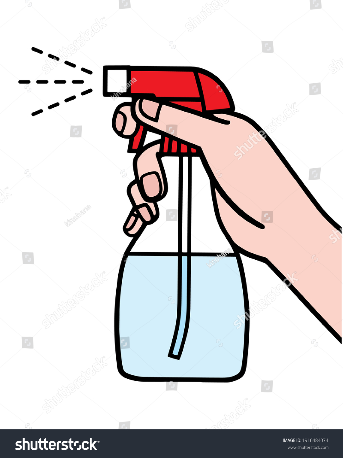 Vector Illustration Depicting Spraying Liquid Stock Vector (Royalty ...