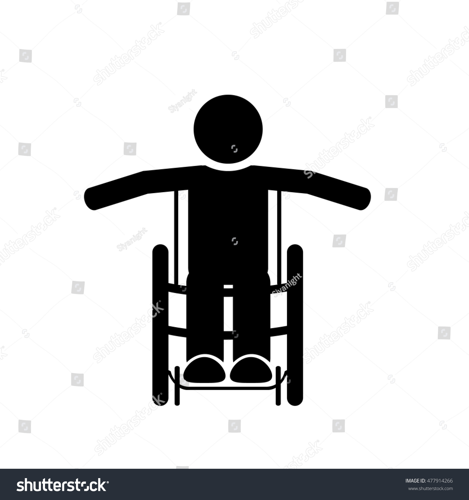 Vector Illustration Disabled Handicap Front Icon Stock Vector 477914266 ...