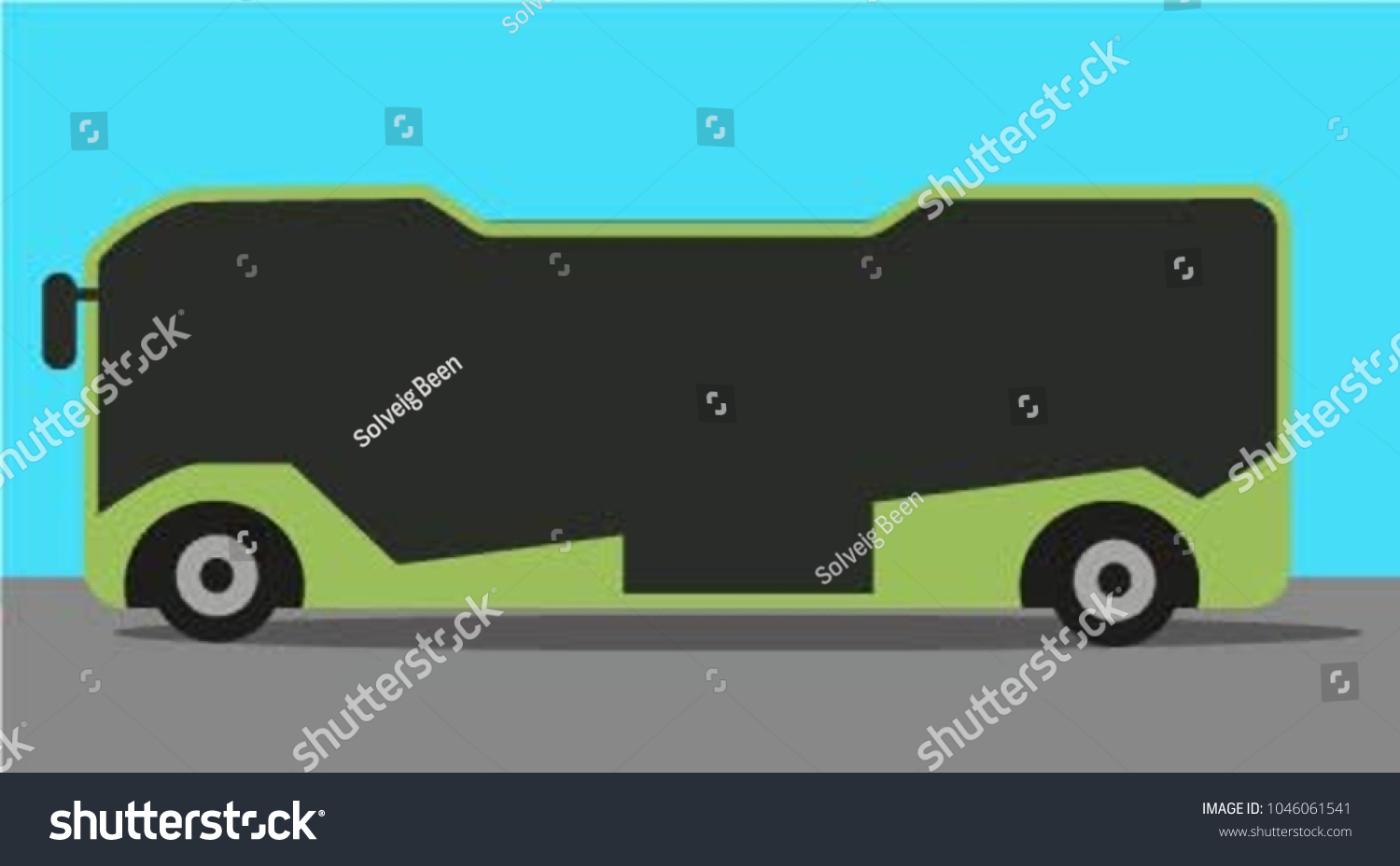 Vector Illustration Electric Bus Stock Vector (Royalty Free) 1046061541 ...
