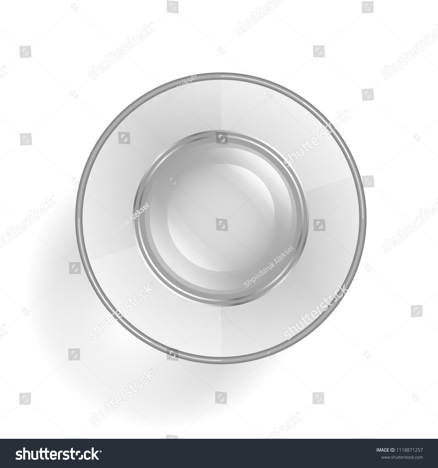 Vector Illustration Empty Glass Top View Stock Vector (Royalty Free ...