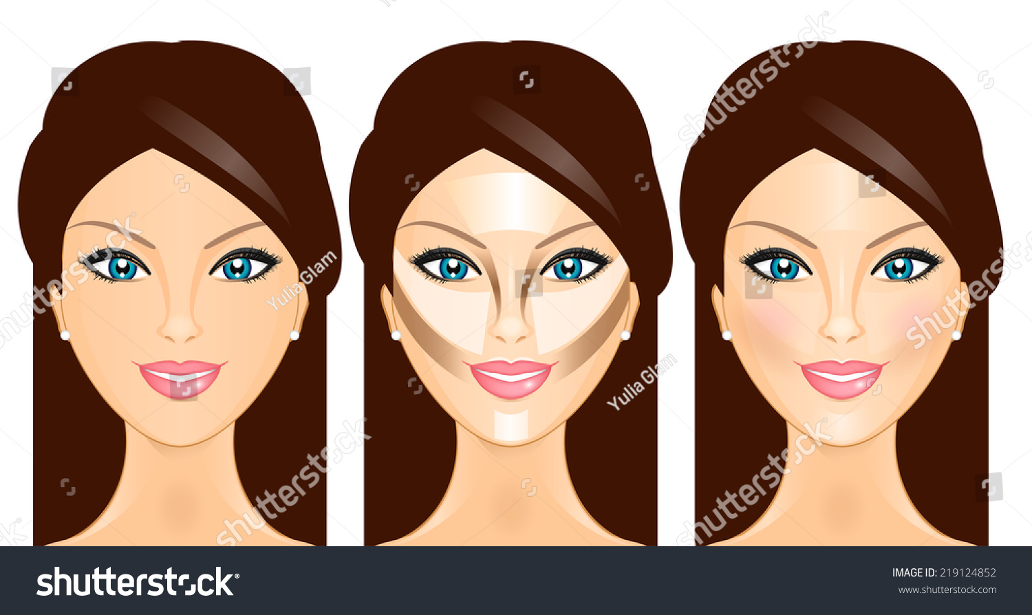 Vector Illustration Face Before After Contouring Stock Vector (Royalty ...