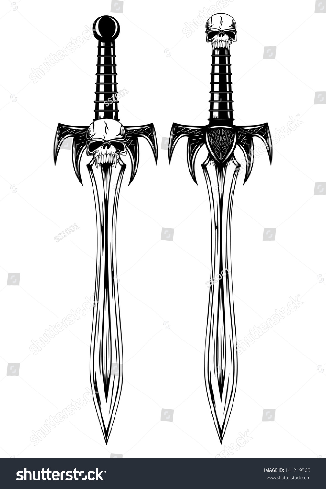 Vector Illustration Fantasy Swords Set Stock Vector (Royalty Free ...